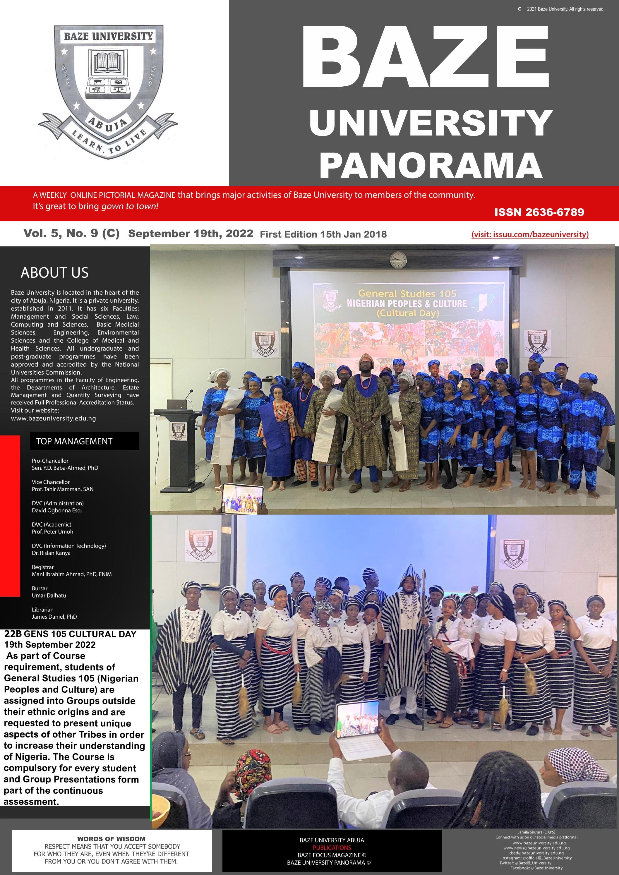 BAZE UNIVERSITY PANORAMA NEWS (19th September 2022) by Baze University ...