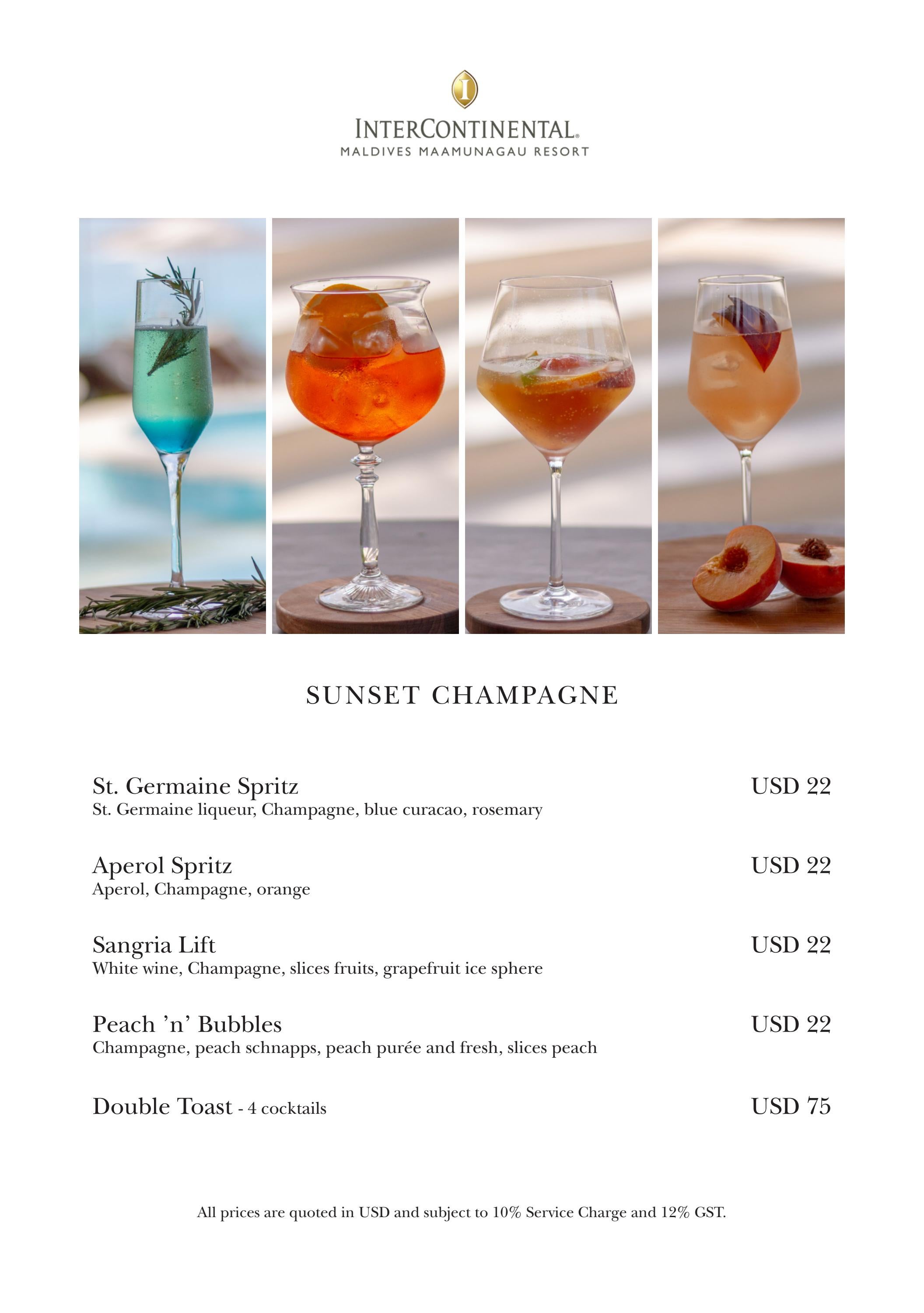 InterContinental Maldives Sunset Bar Cocktails Menu by InterContinental ...