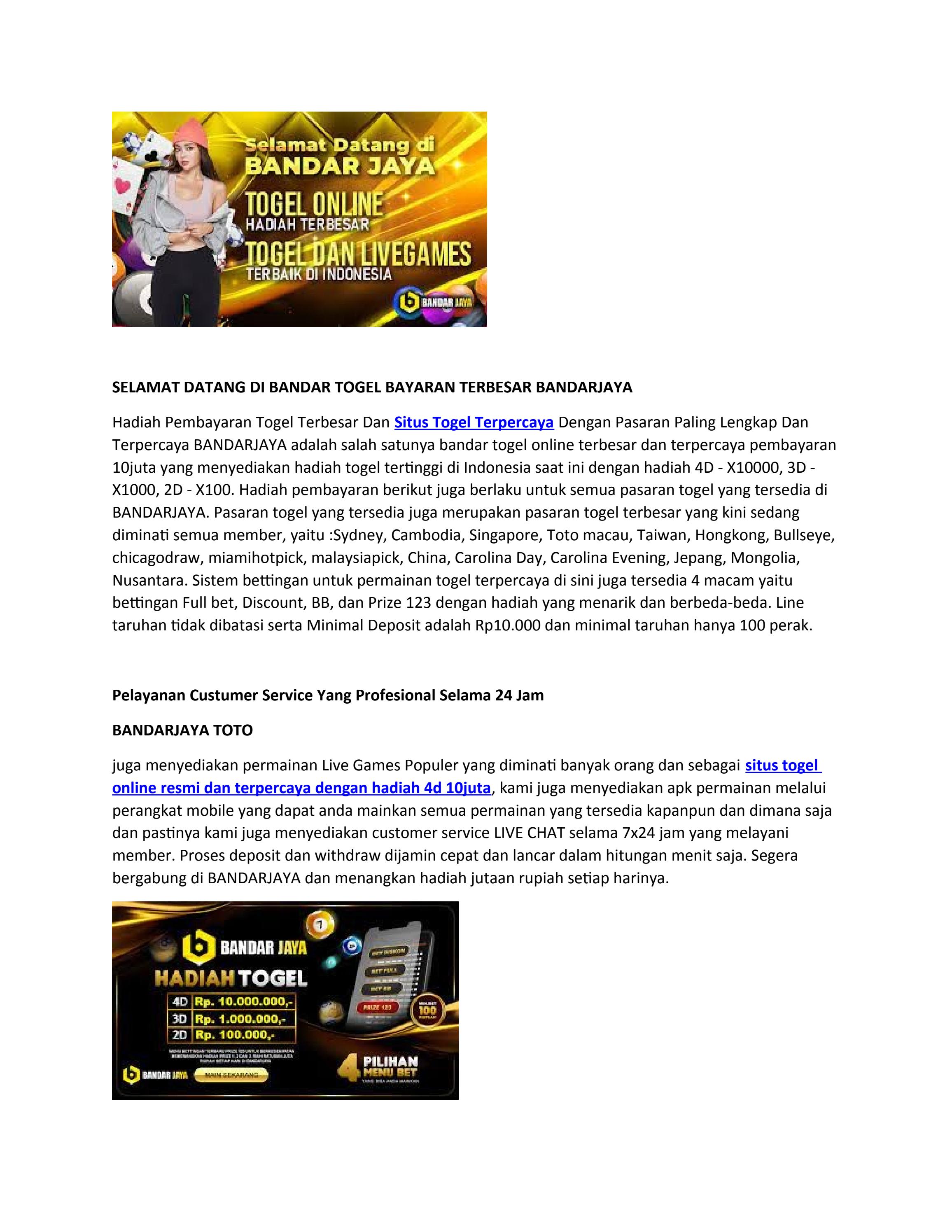 BandarJaya Bandar Togel Hadiah 10juta by Bandarjaya - Issuu