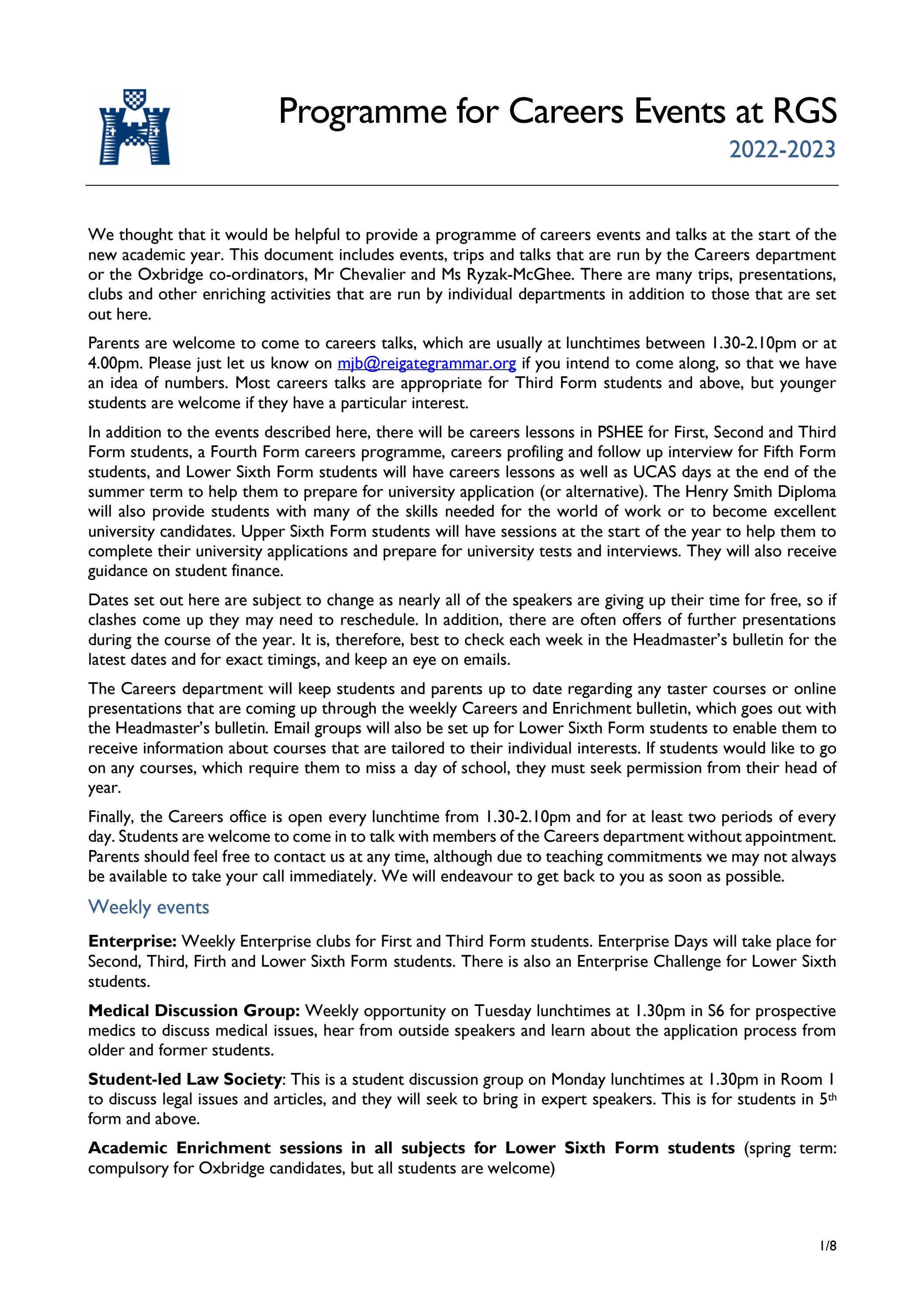 RGS Careers Programme by RGS - Issuu