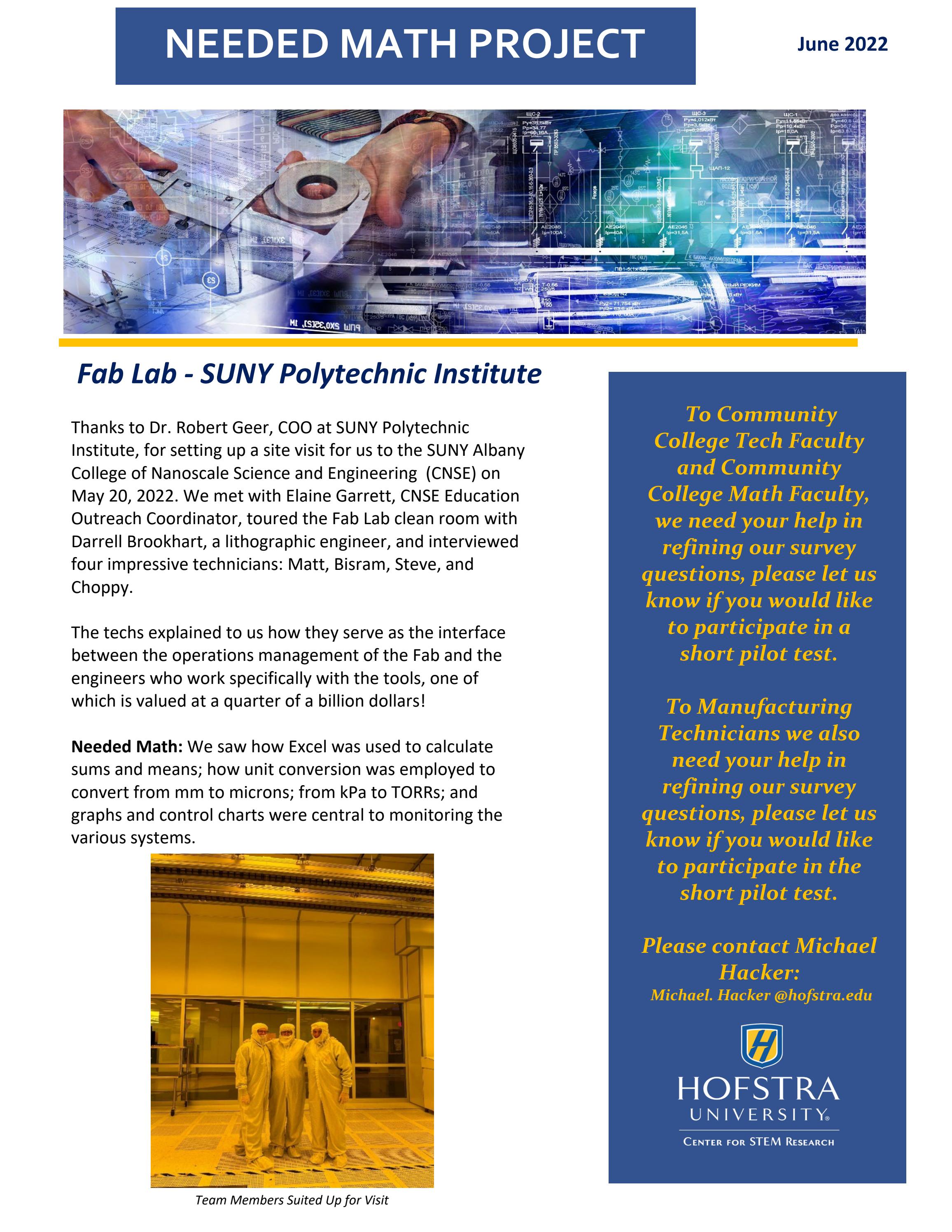 Needed for Math: Newsletter June 2022 by Hofstra University - Issuu