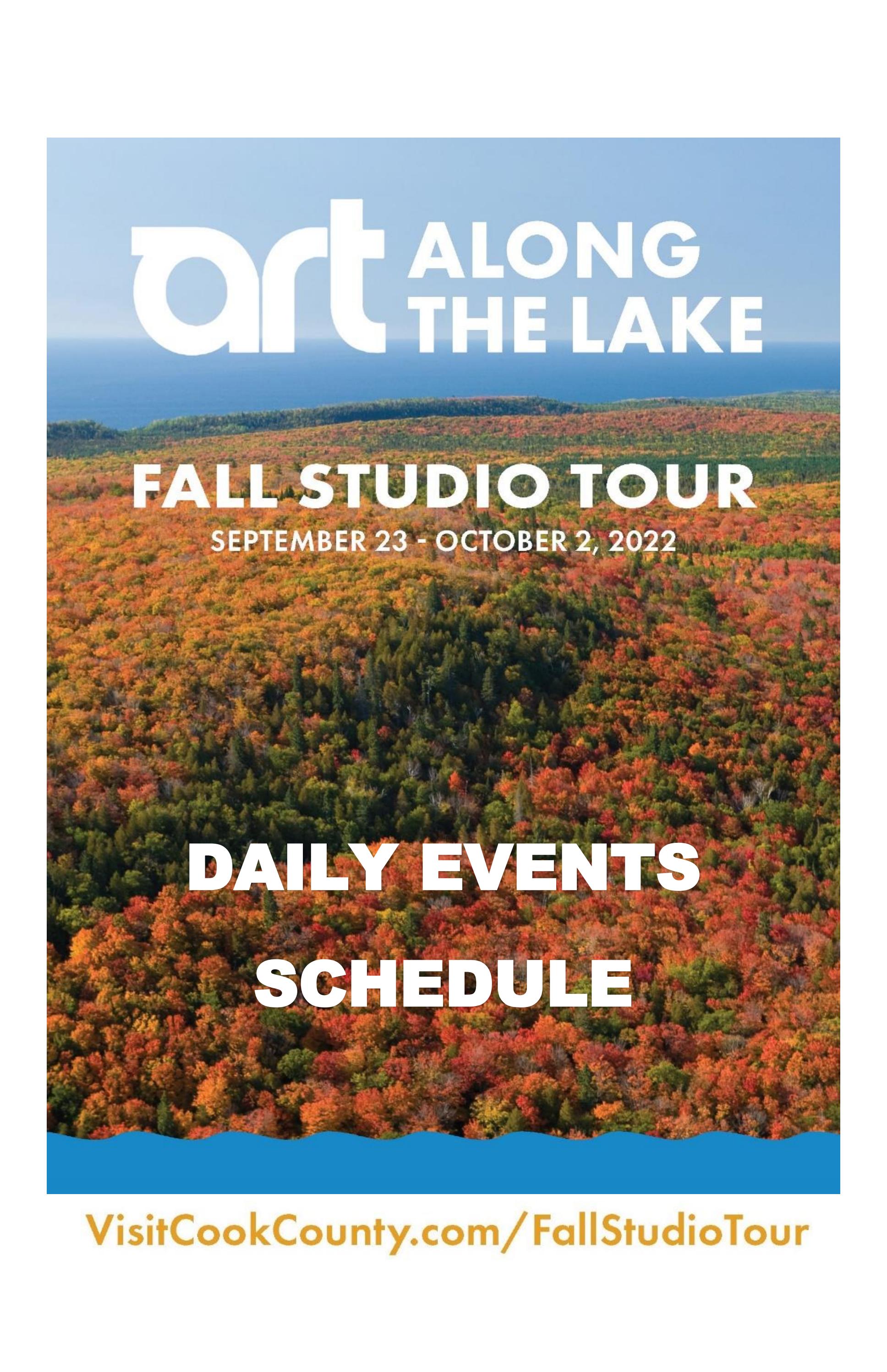 2022 Art Along the Lake: Fall Studio Tour Daily Events Schedule by ...