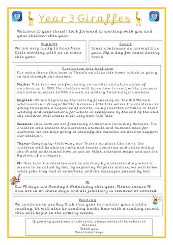 Year 3 welcome letter by Schudio - Issuu