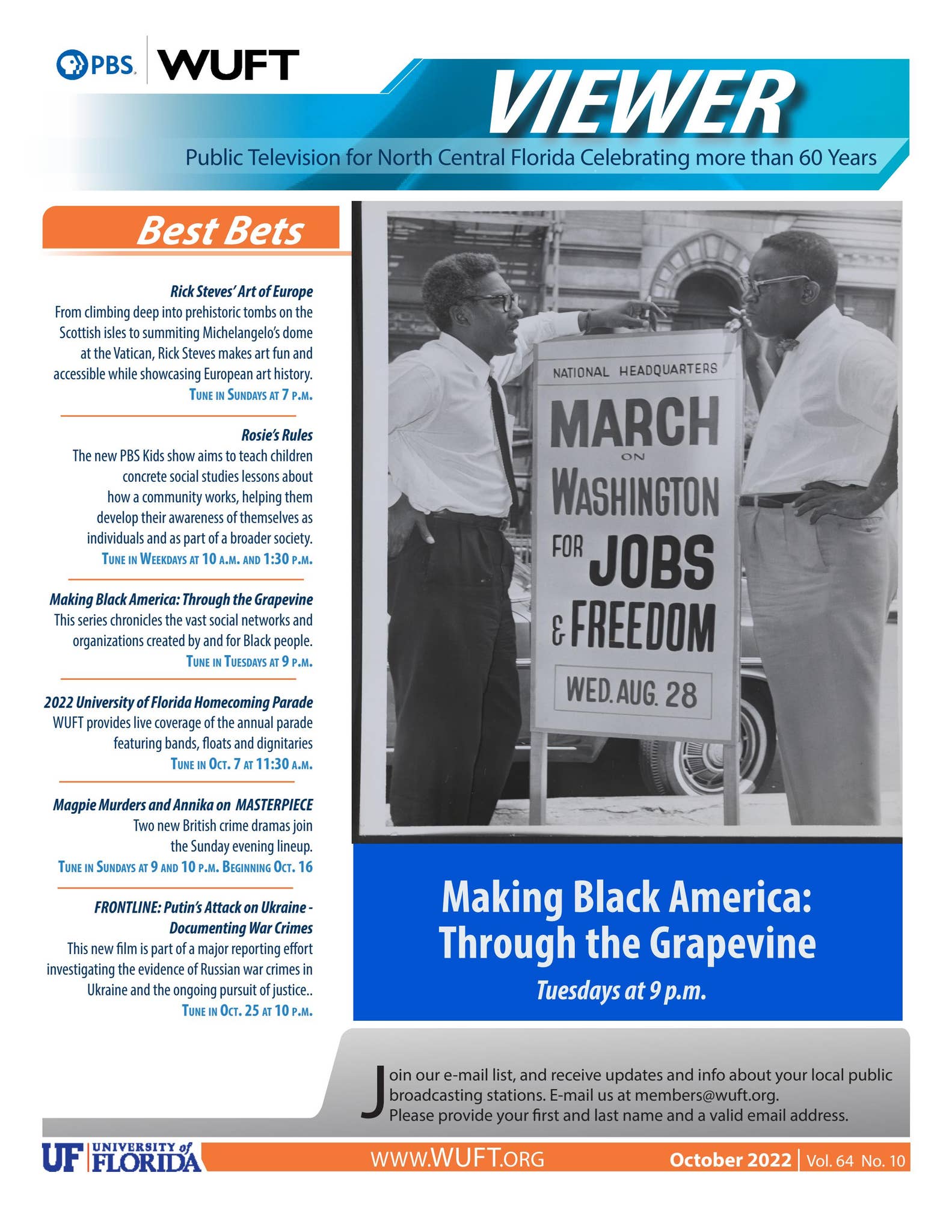 WUFT TV Viewer Guide - October 2022 by UF CJC - Issuu
