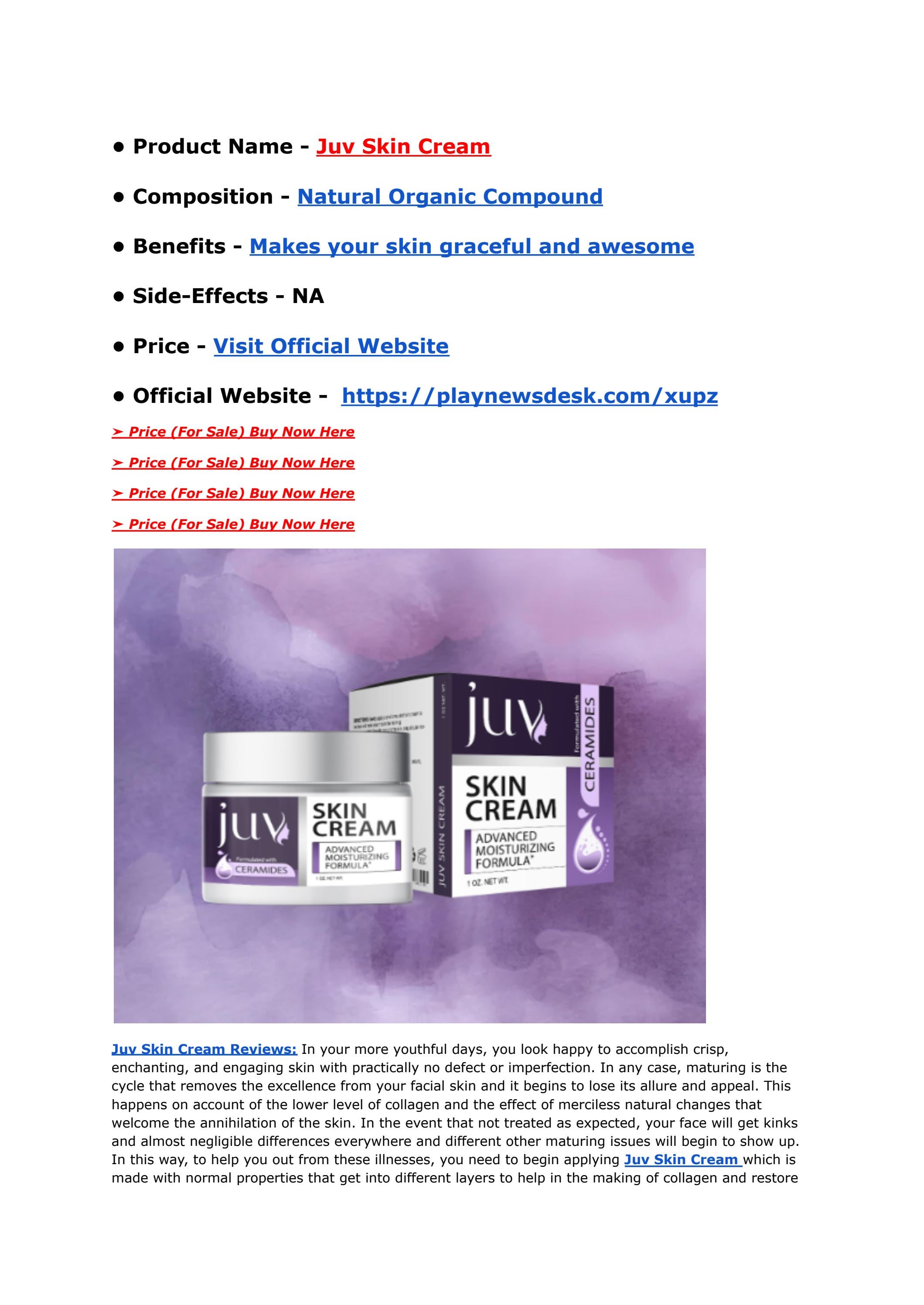 Juv Skin Cream reviews by gopalsingh2000 - Issuu