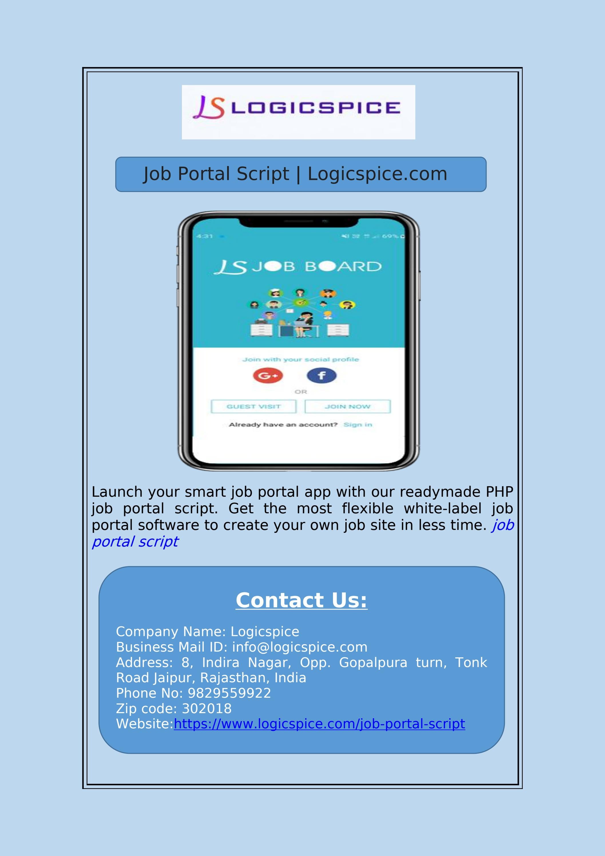 Job Portal Script | Logicspice.com by Logicspice Software - Issuu