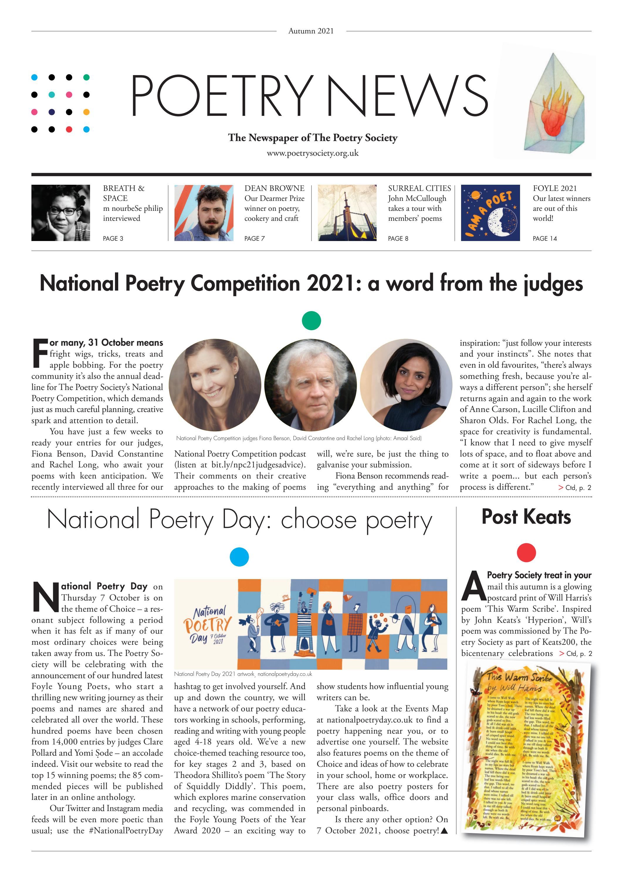 Poetry News (Autumn 2021) by The Poetry Society - Issuu