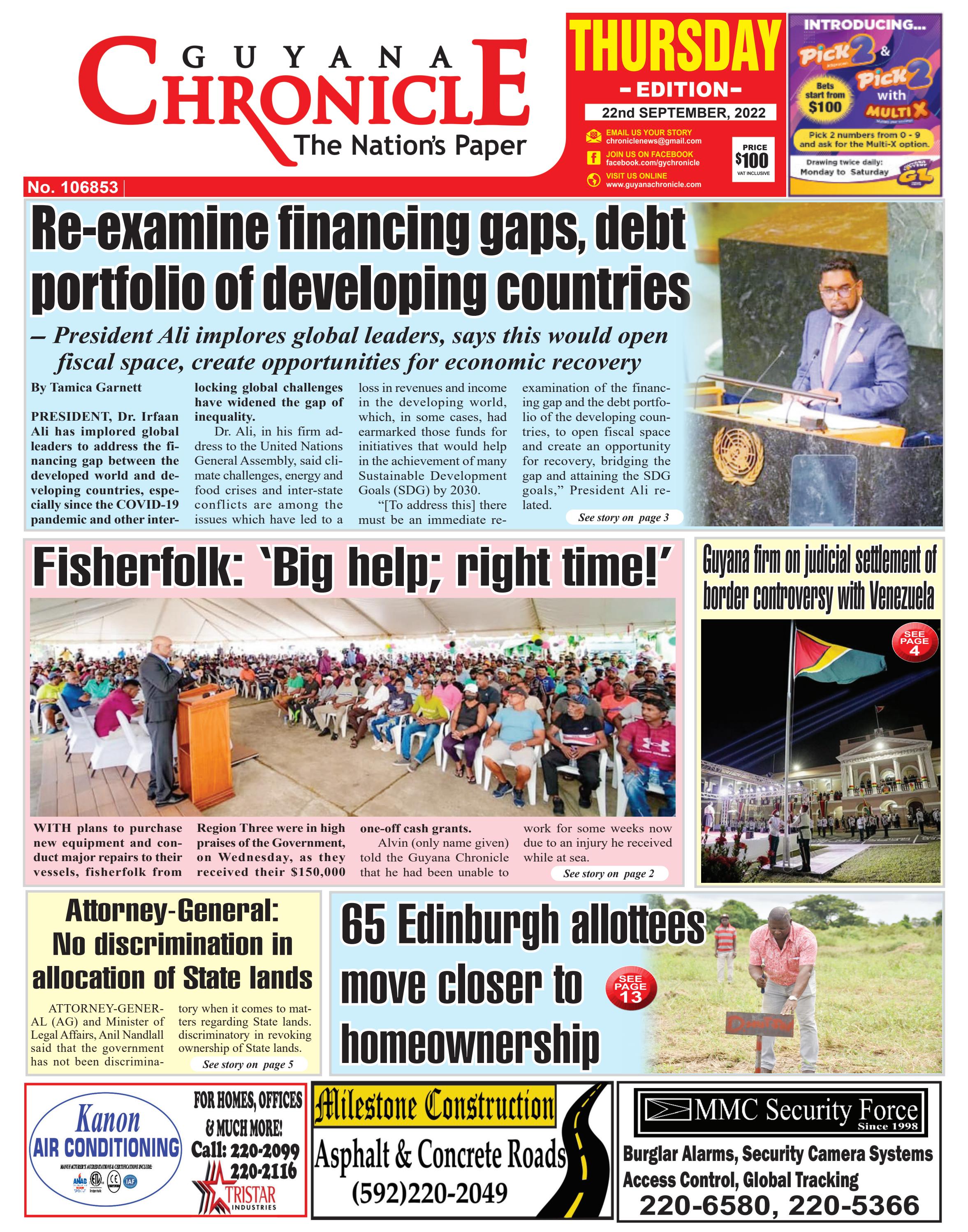 Guyana Chronicle E-Paper 22-09-2022 by Guyana Chronicle - Issuu
