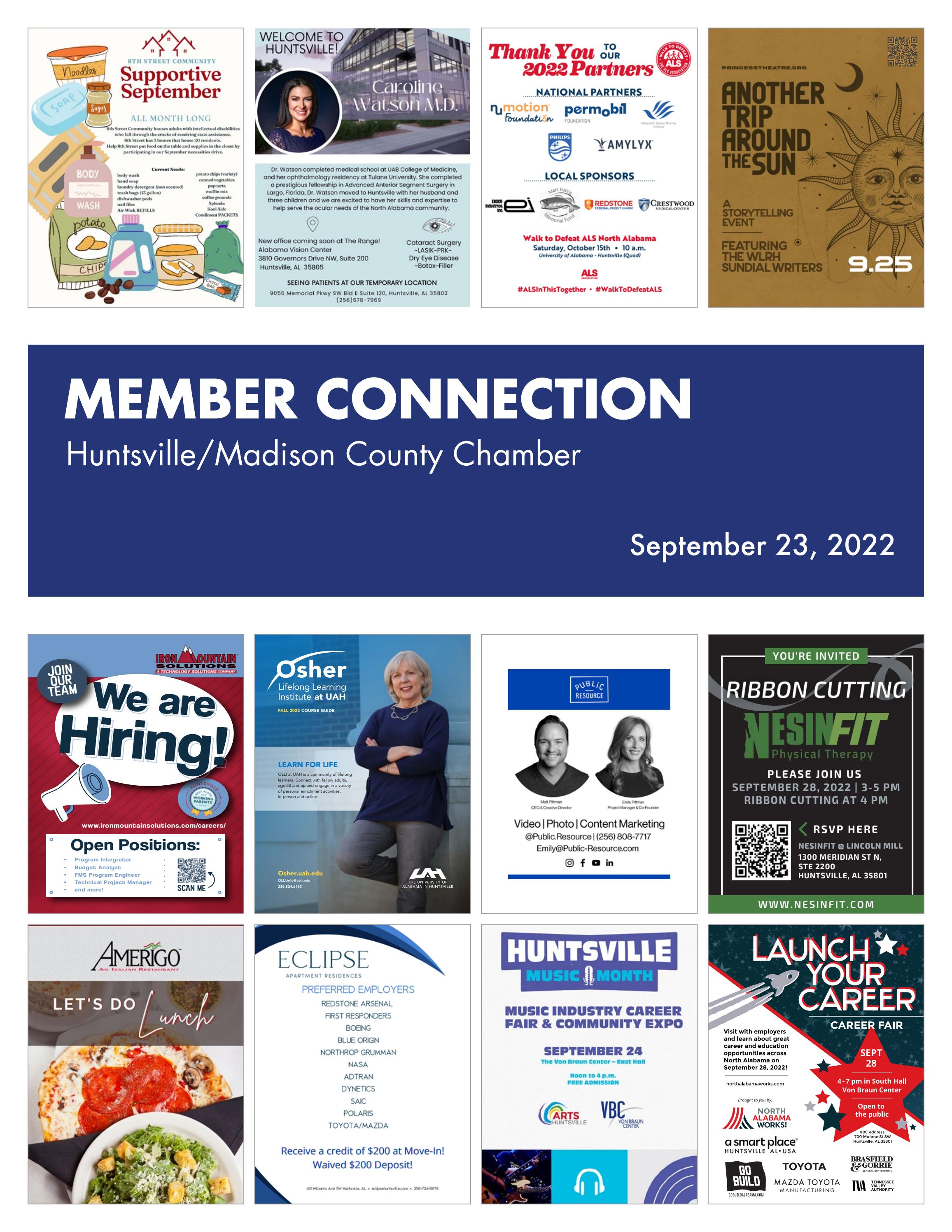 Member Connection, Sept. 23, 2022 by Huntsville/Madison County Chamber ...