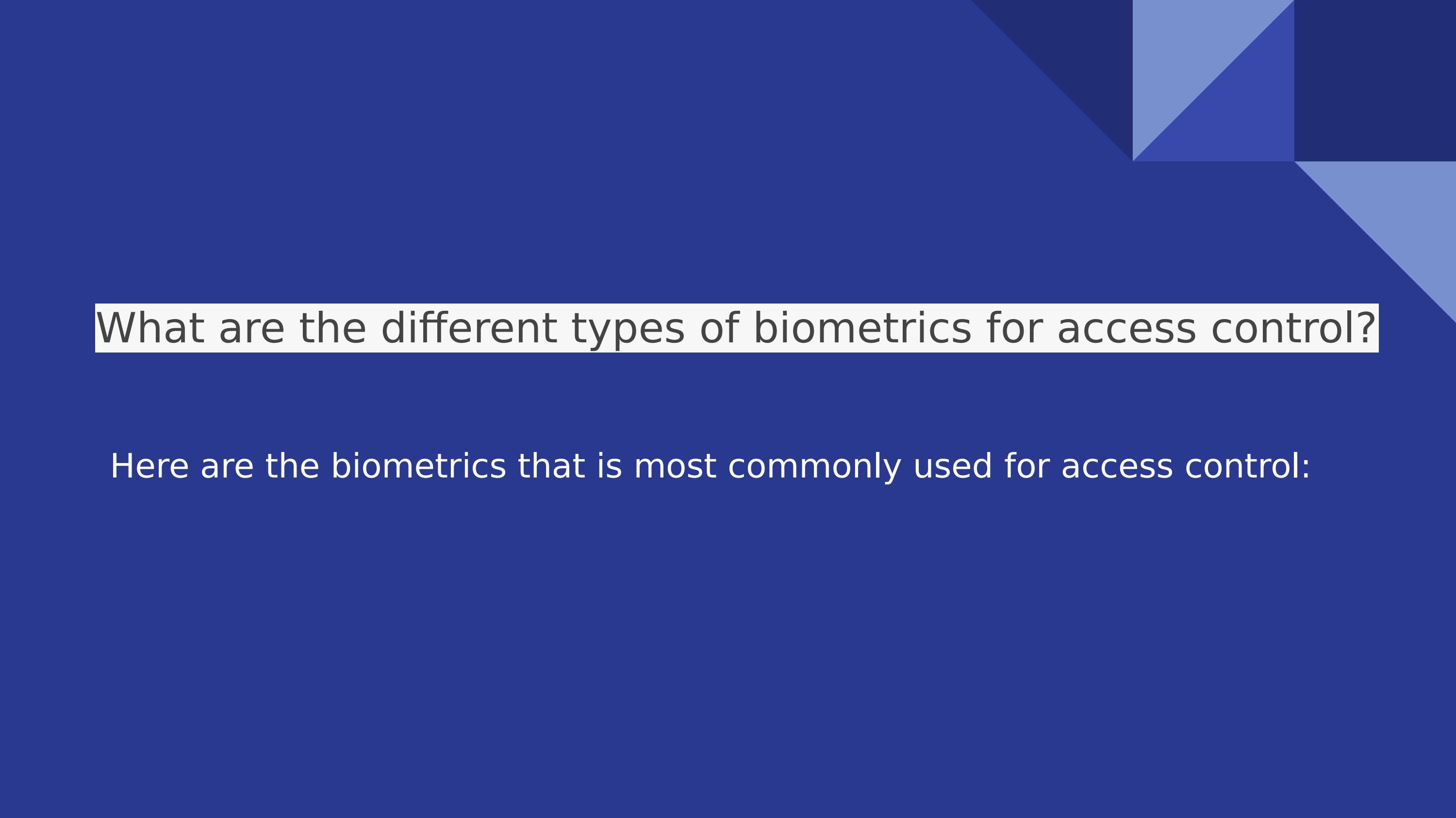 What are the different types of biometrics for access control? by ...