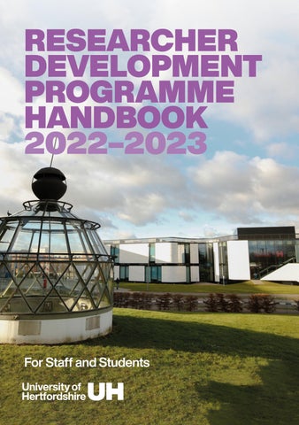 Researcher Development Programme Handbook 2022-2023 by University of ...