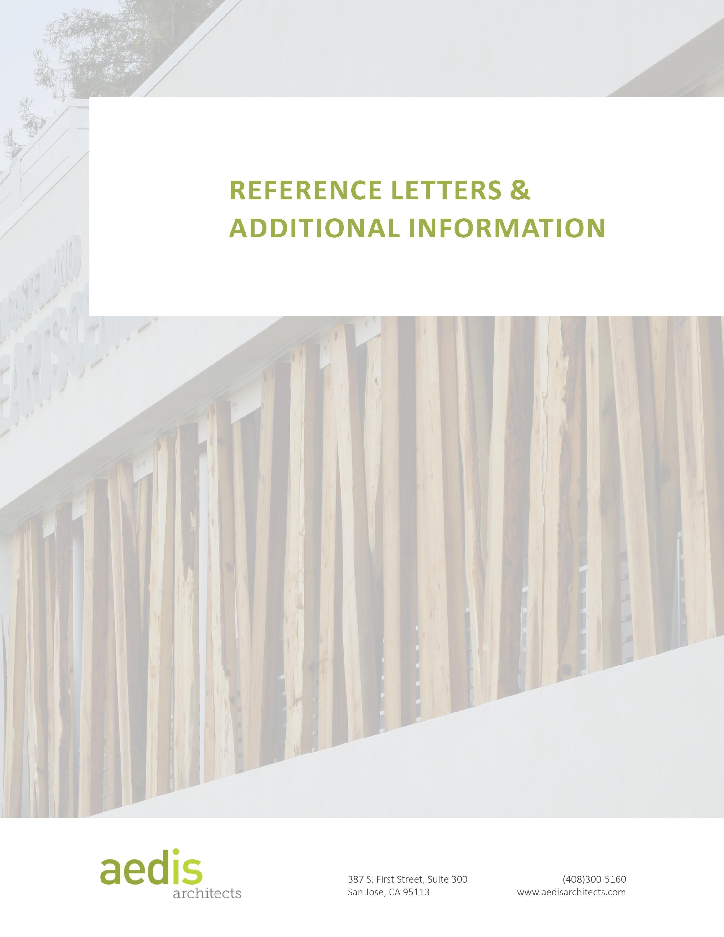 Reference Letters & Additional Information by Aedis Architects - Issuu