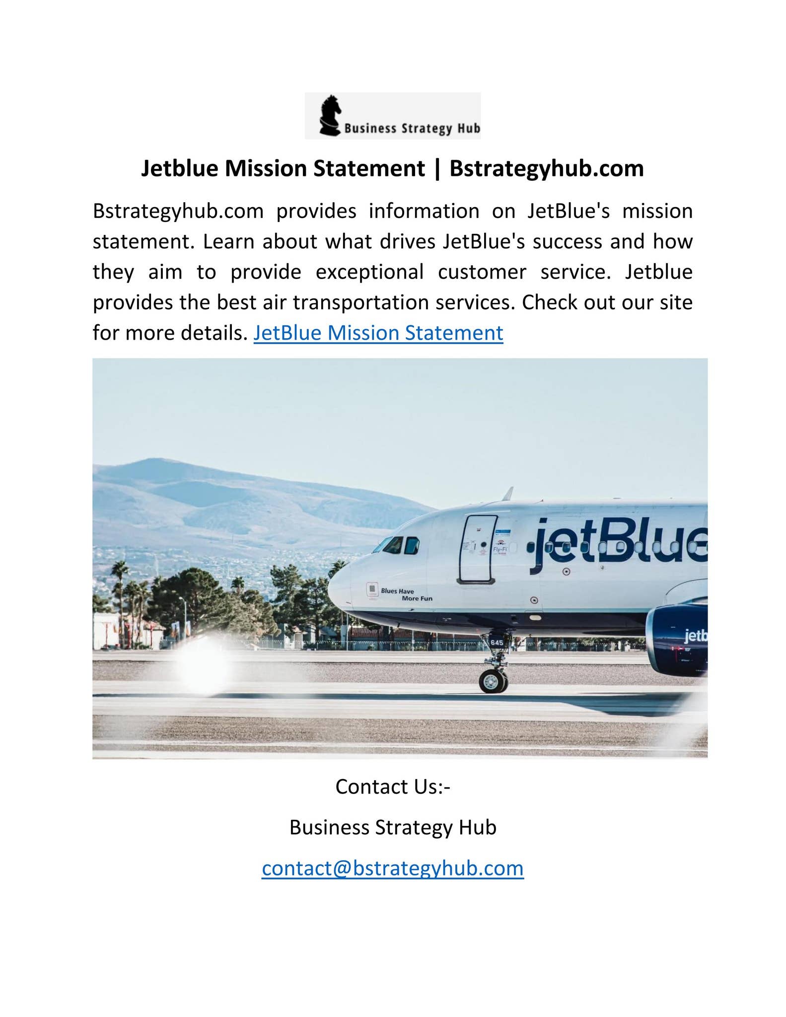 Jetblue Mission Statement | Bstrategyhub.com by bstrategyhub - Issuu