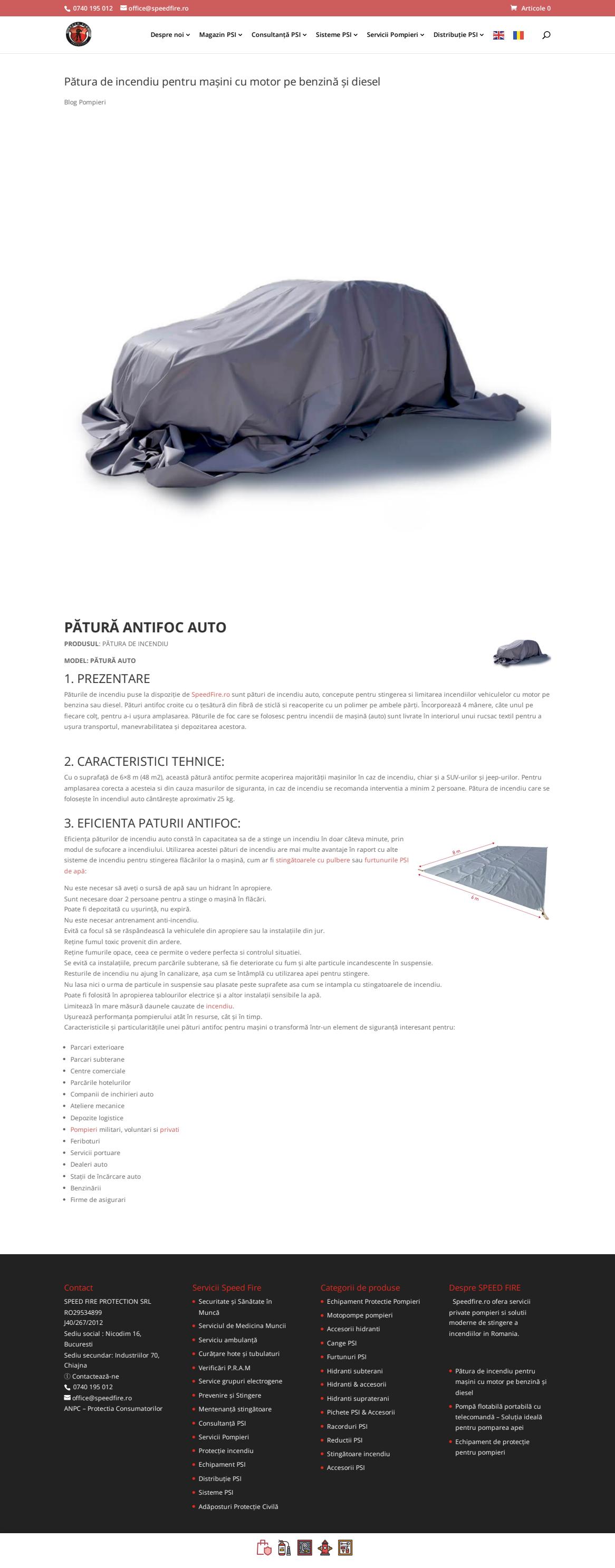 Pătura de incendiu pentru mașini cu motor pe benzină și diesel by Speed ...