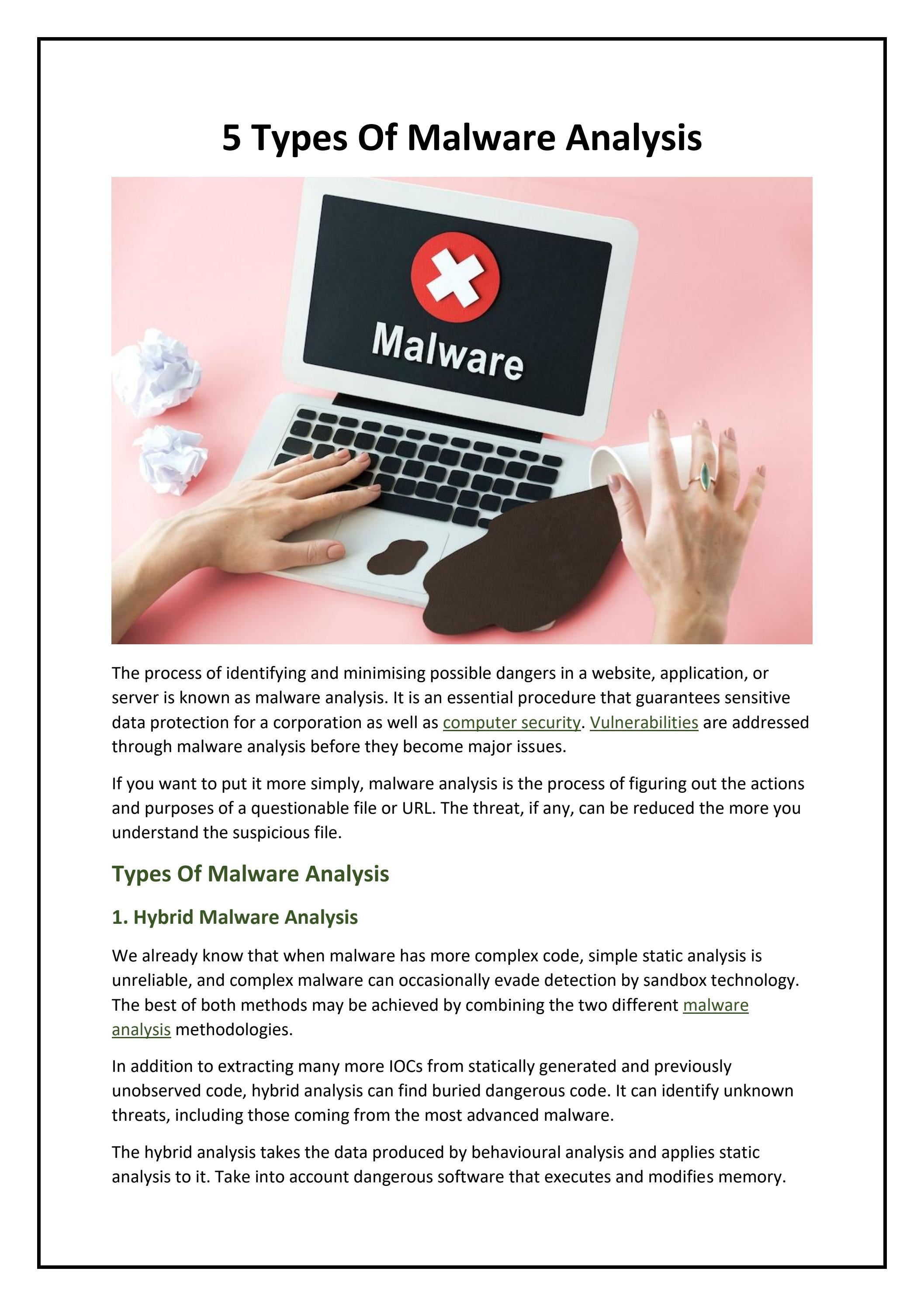 5 Types Of Malware Analysis by Heritage Cyberworld - Issuu