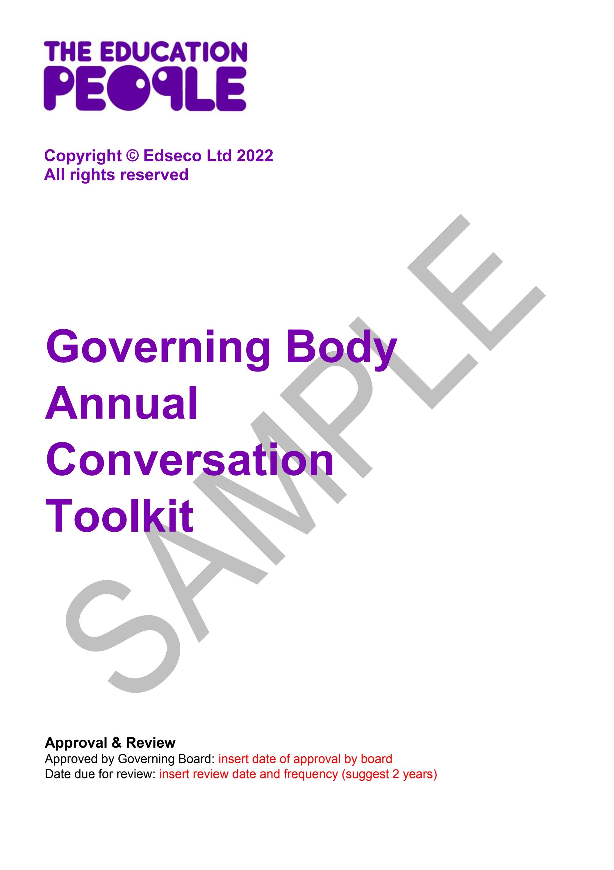 Governing Body Annual Conversation Toolkit sample pages by The ...