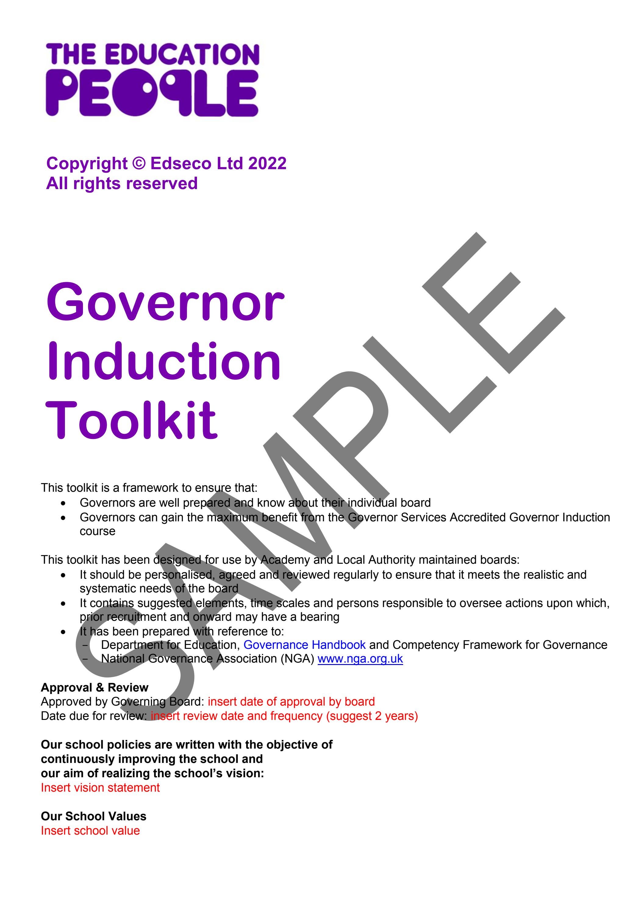 Governor Induction Toolkit sample pages by The Education People - Issuu