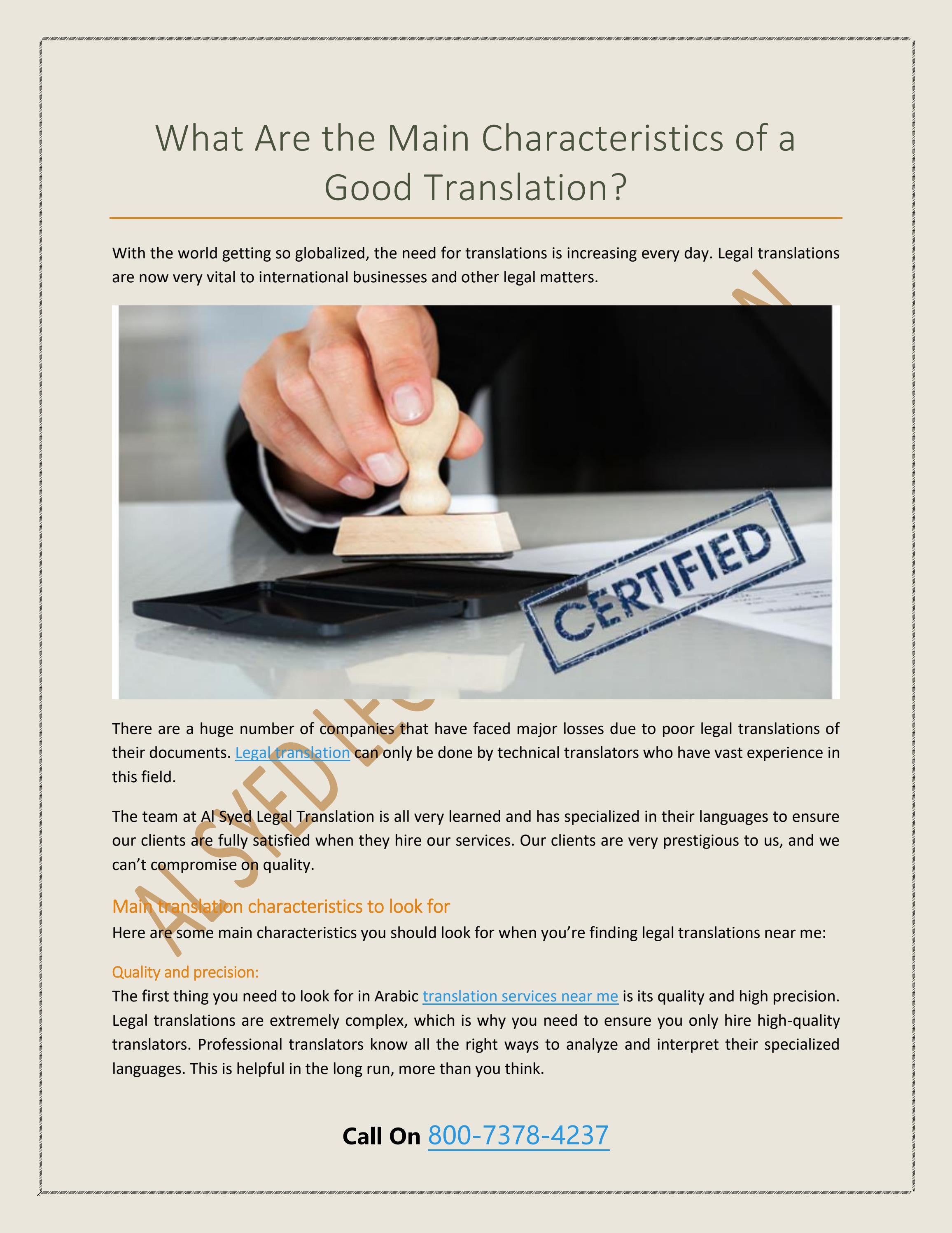 What Are the Main Characteristics of a Good Translation? by ...