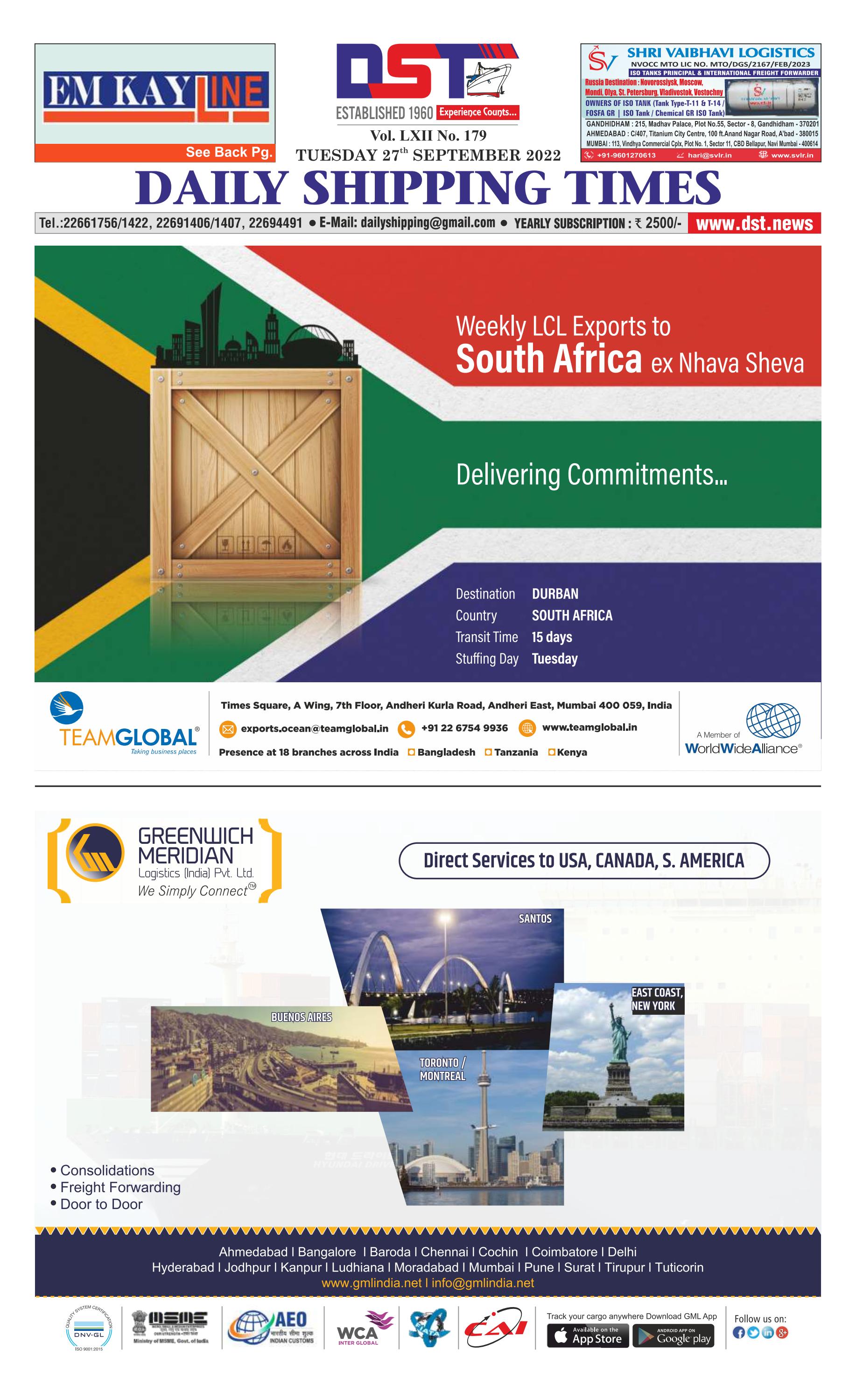 Mum-27-09-22 by Daily Shipping Times - Issuu