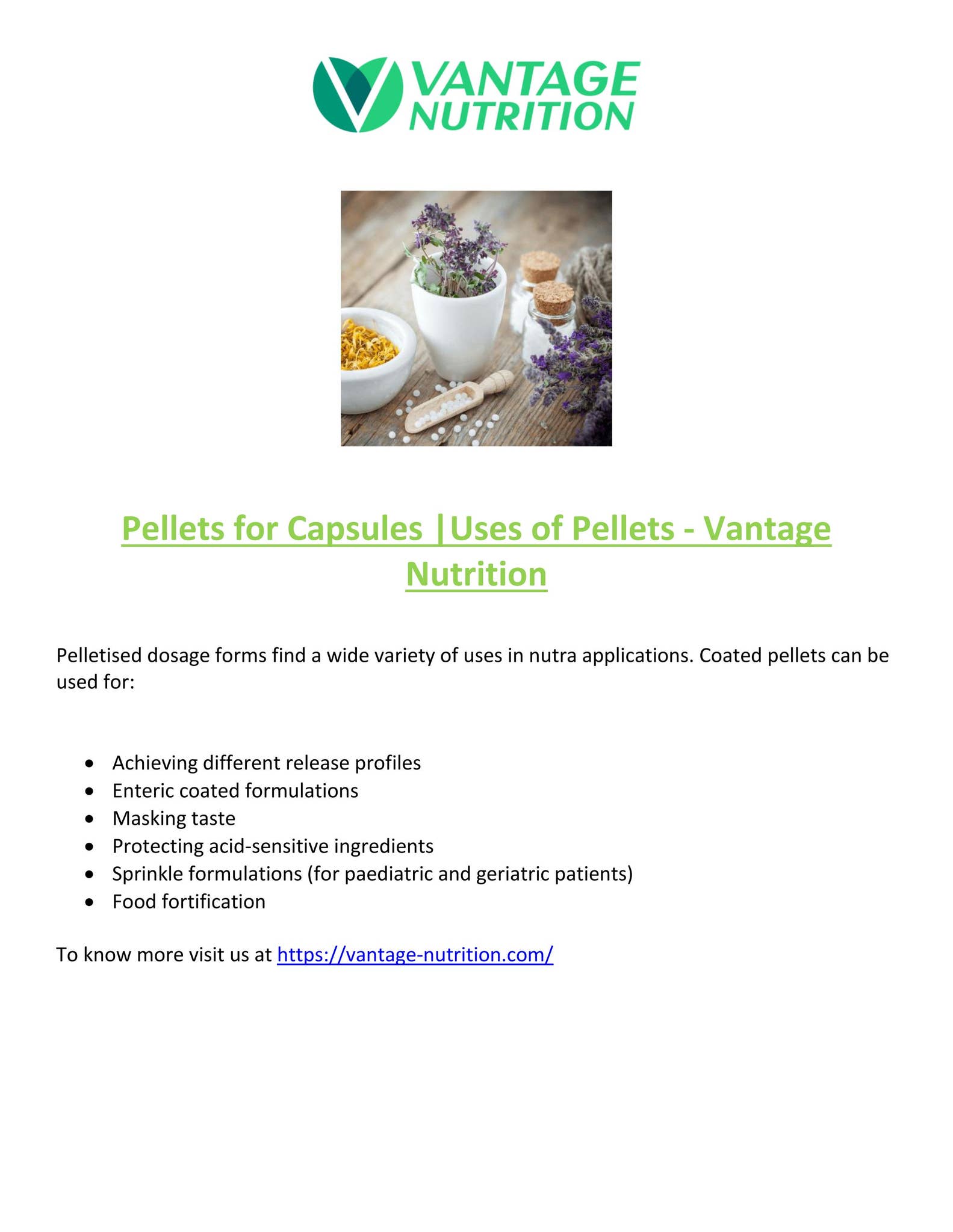 Pellets for Capsules | Beadlets for Vegan Capsules by vantage nutrition ...
