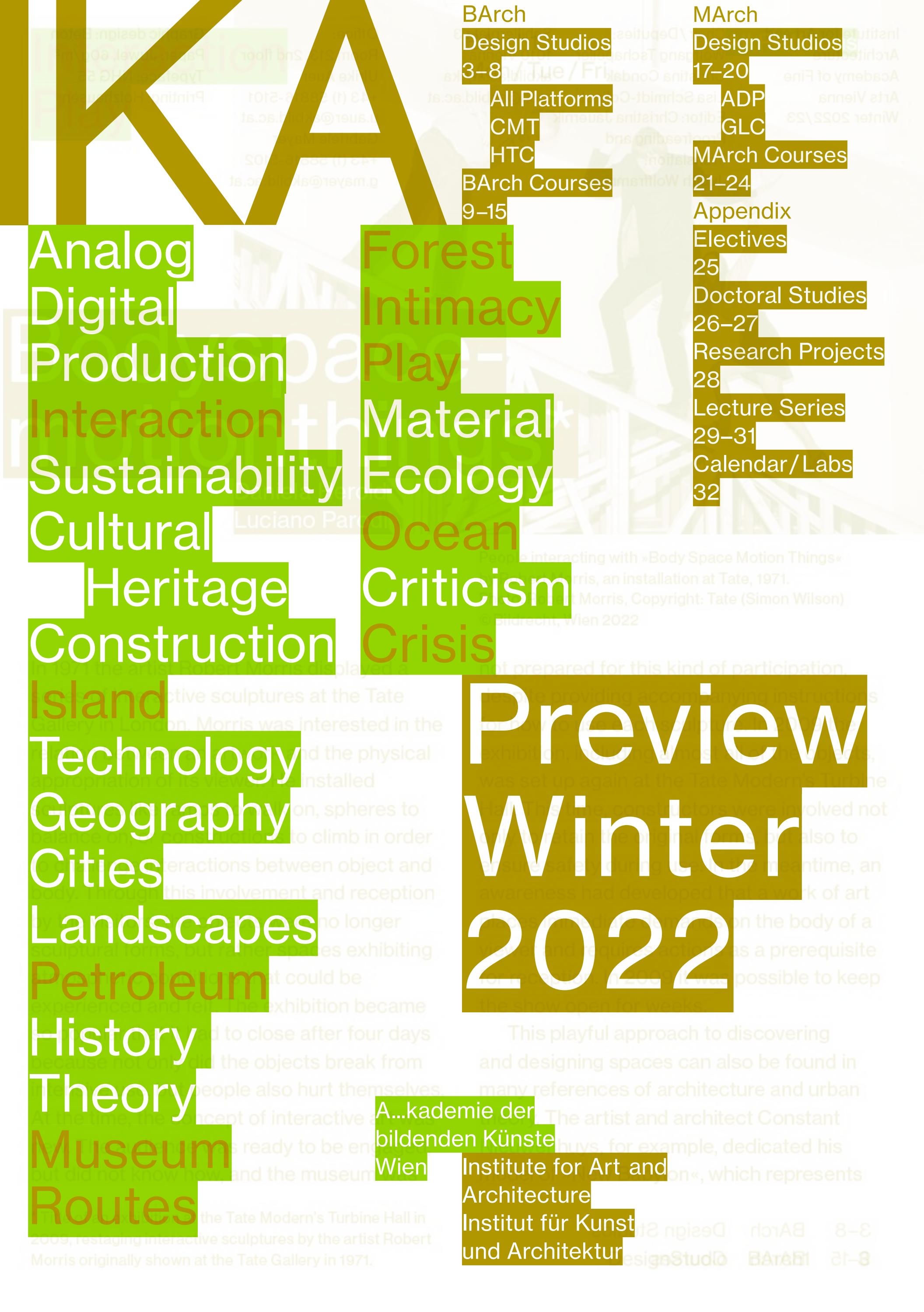 IKA Preview Winter 2022 by IKA Institute for Art and Architecture - Issuu