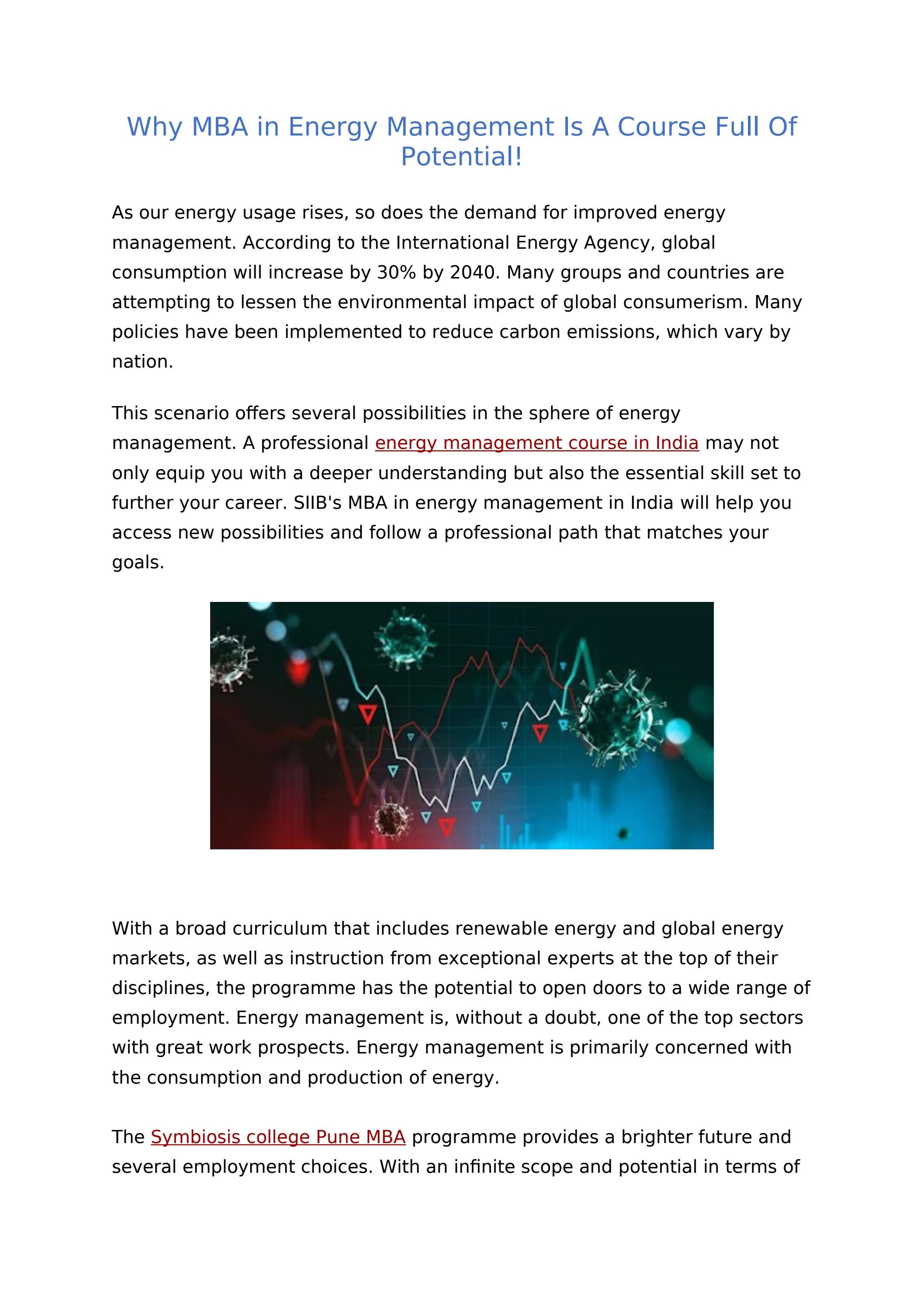Why MBA in Energy Management Is A Course Full Of Potential! by siibpune ...