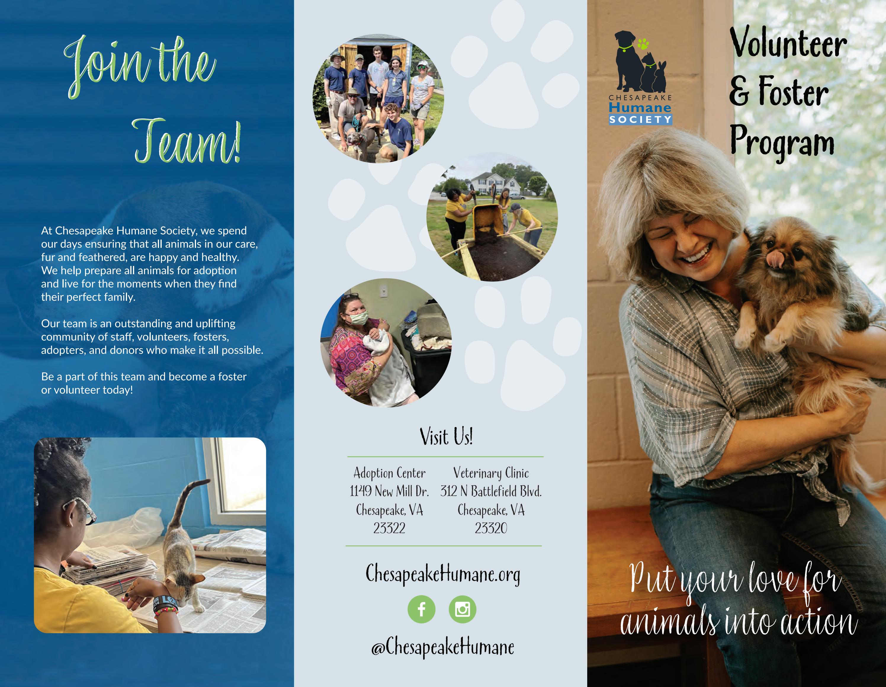 Chesapeake Humane Volunteer & Foster Brochure by ...