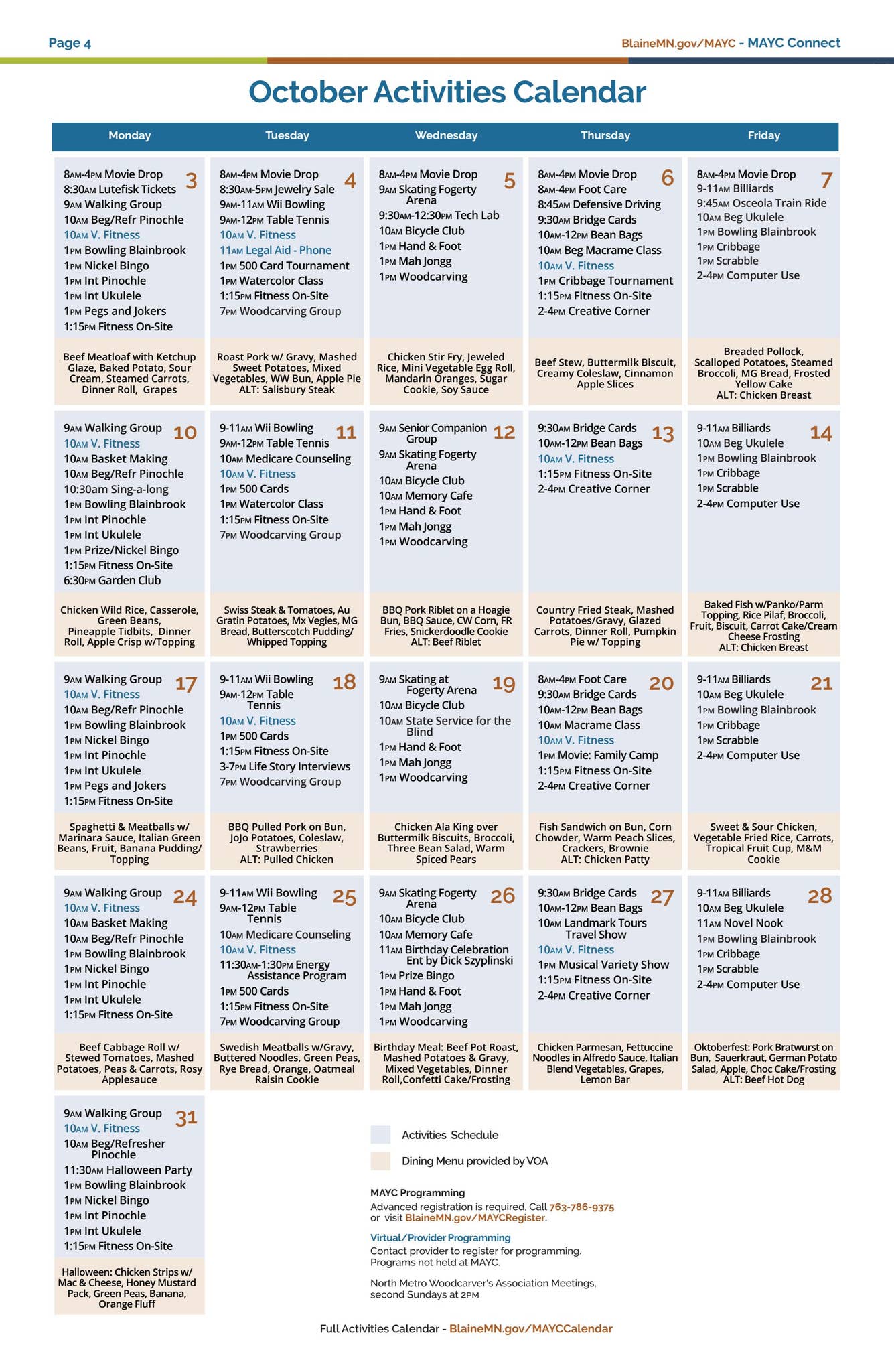 MAYC Calendar - October 2022 by City of Blaine - Issuu