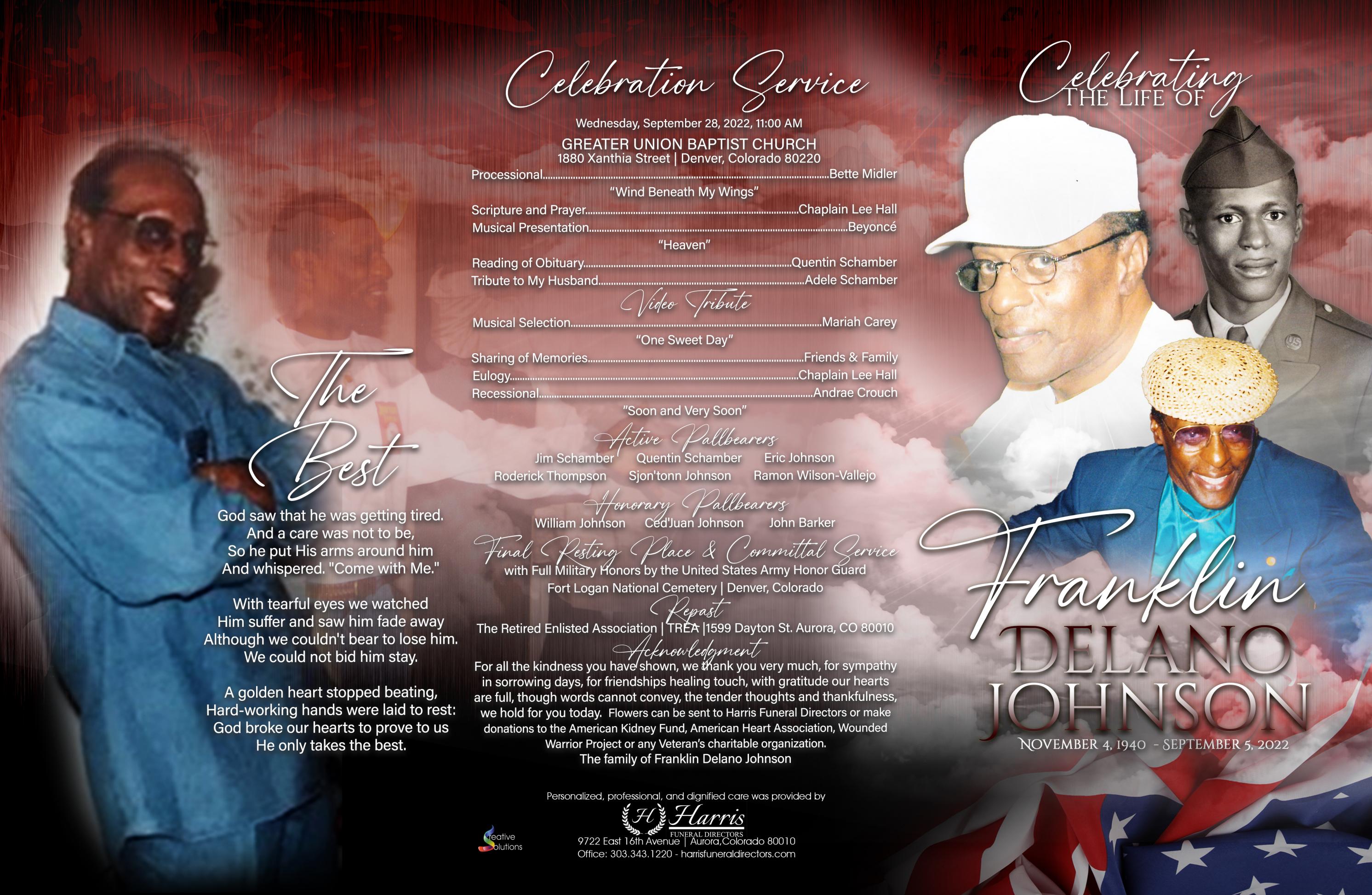 The Celebration of Franklin D. Johnson by Print Synergy - Issuu