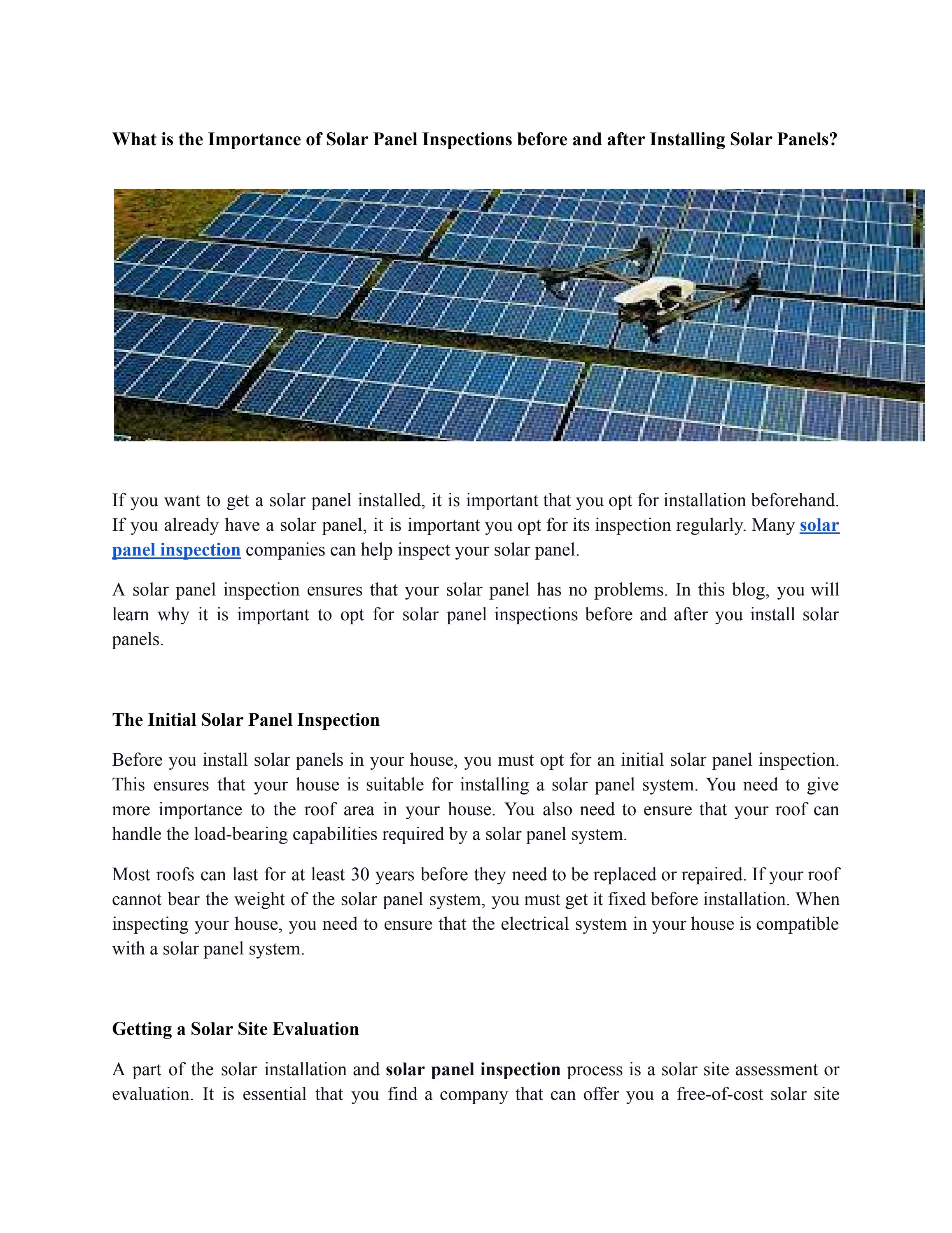 What is the Importance of Solar Panel Inspections before and after ...