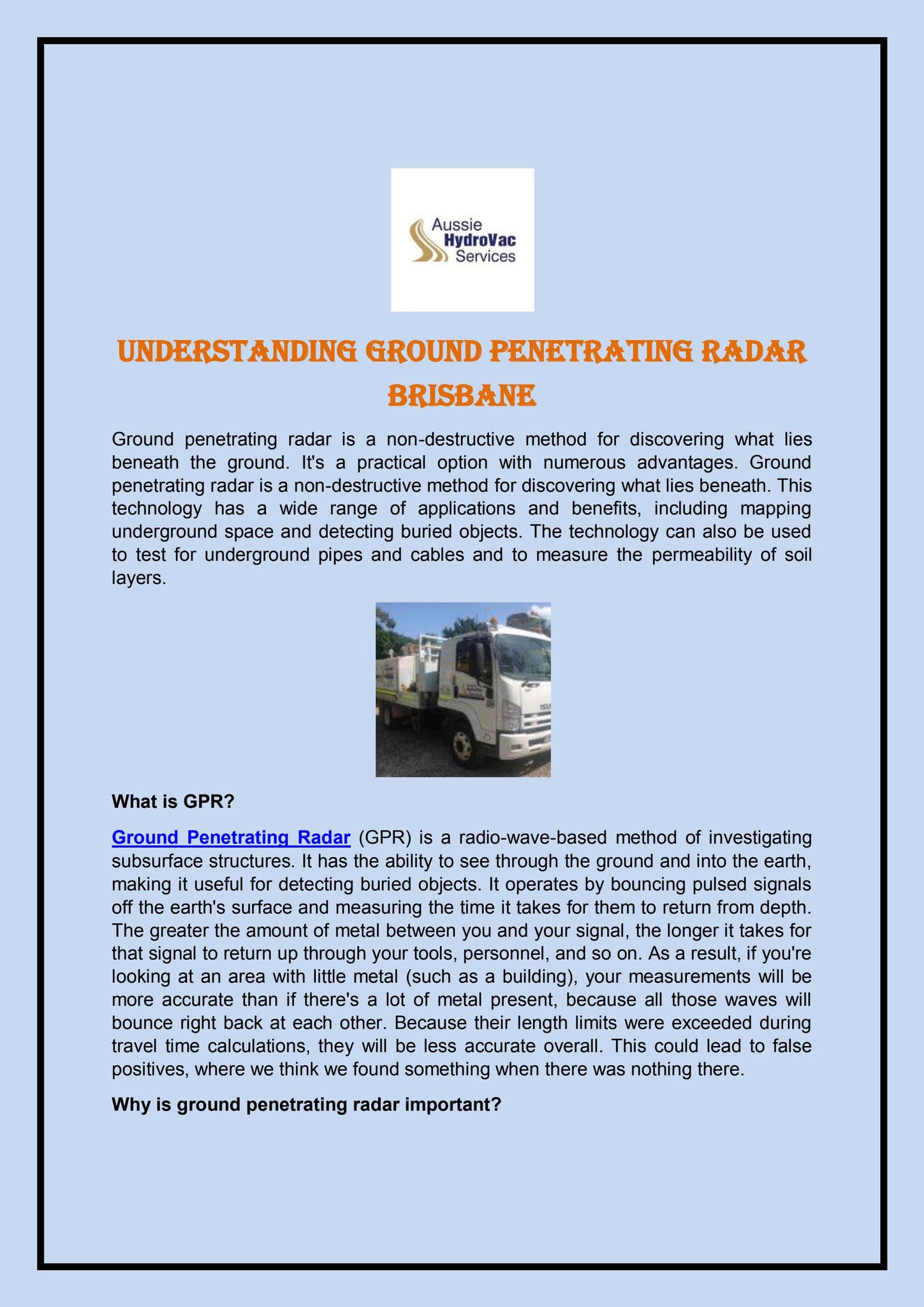 Understanding Ground Penetrating Radar Brisbane by Jayden Holden - Issuu