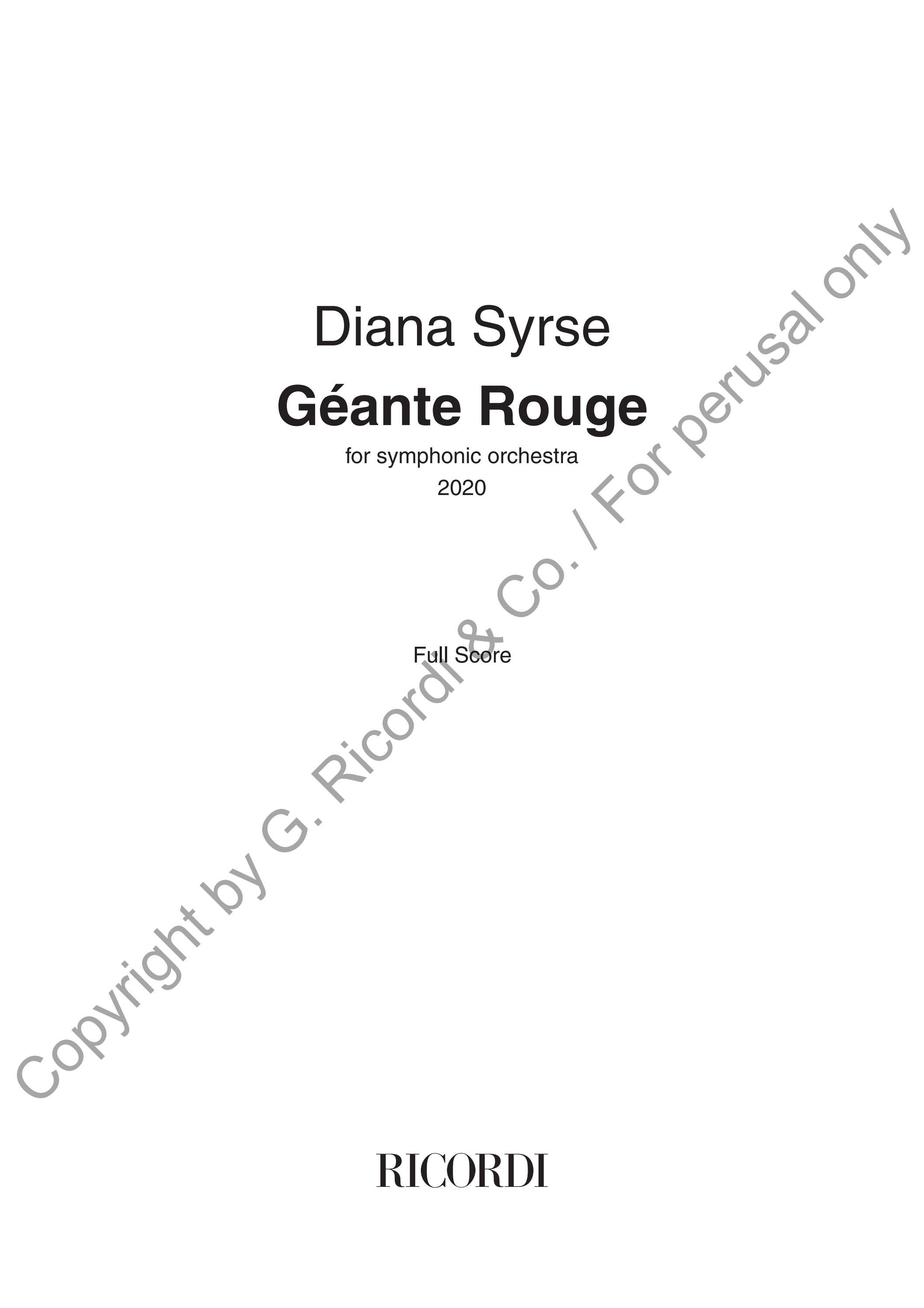 Sy. 9114 - Diana Syrse - Géante Rouge (2020) by Ricordi - Issuu