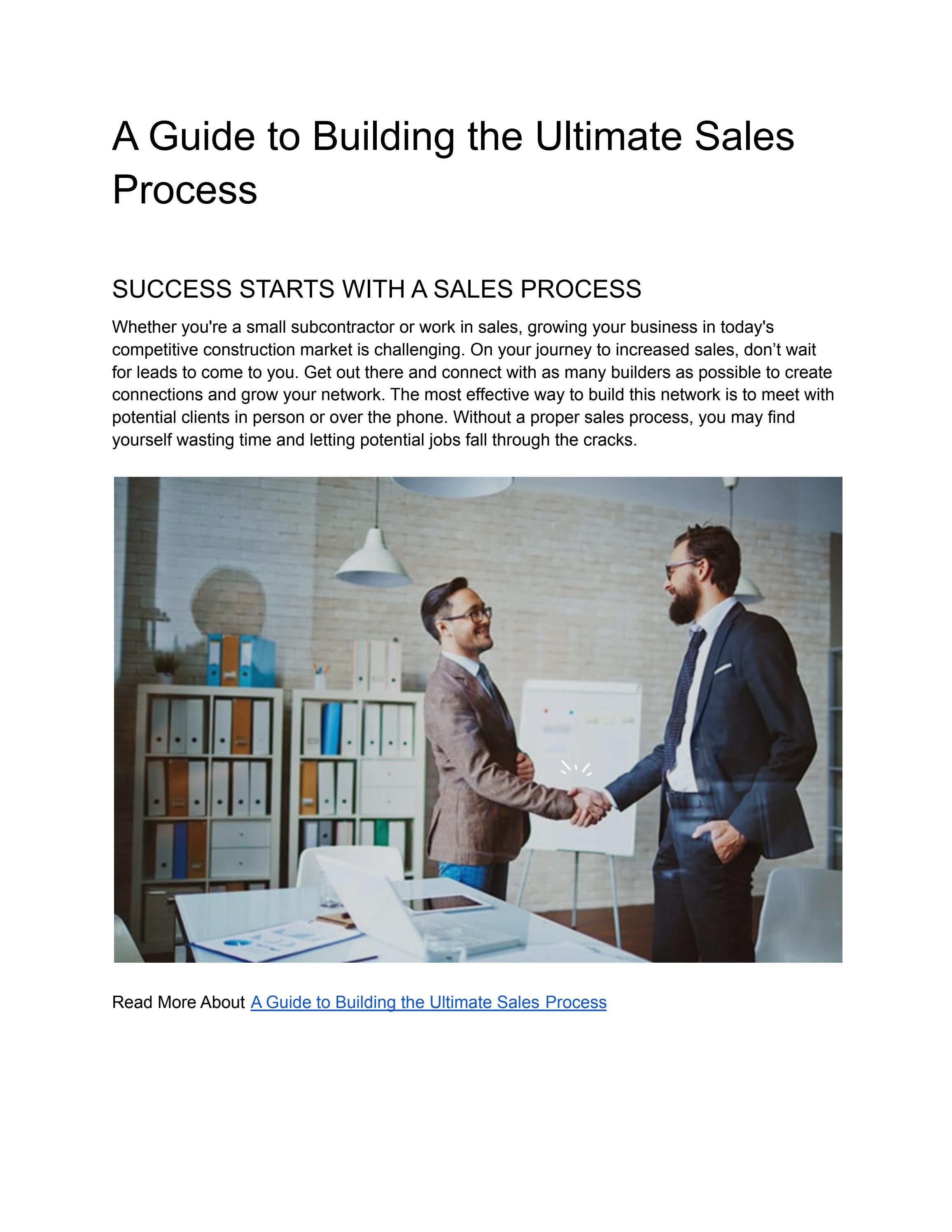 A Guide to Building the Ultimate Sales Process by Buildmapper - Issuu