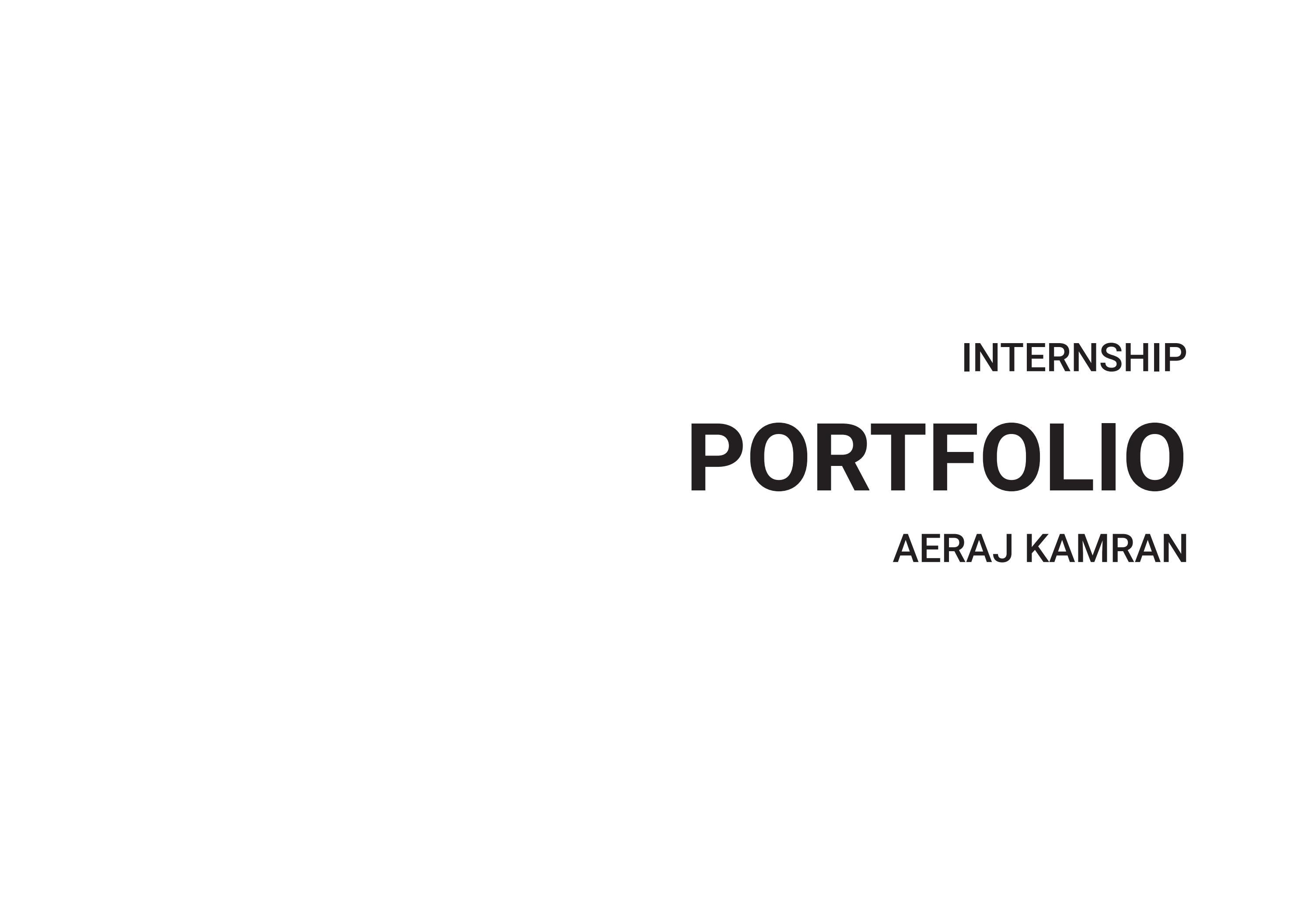 Internship portfolio by Aeraj Kamran - Issuu