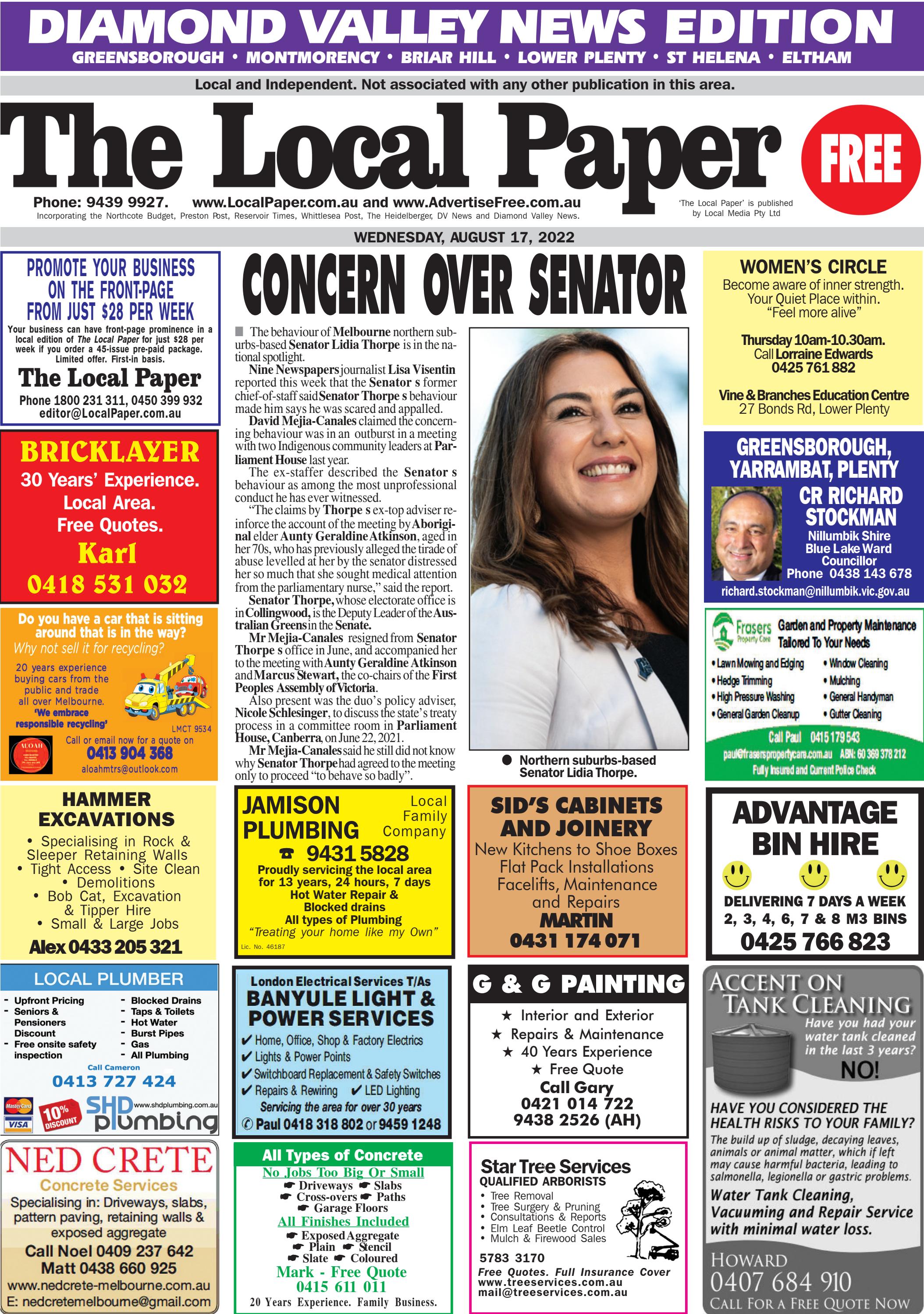 The Local Paper. Diamond Valley News Edition. Wed., Sep. 28, 2022 by ...