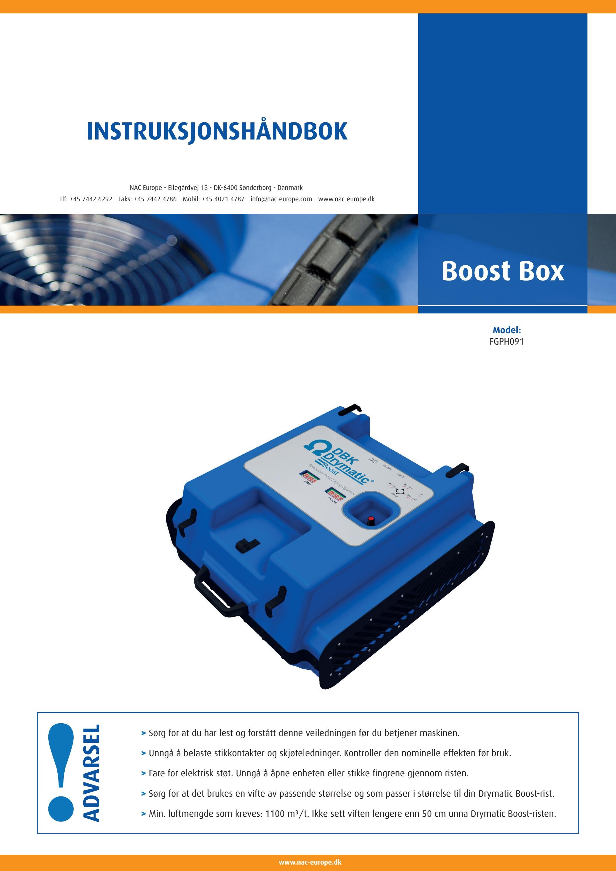 DBK Drymatic Boost Box manual - NO by NAC Europe - Issuu