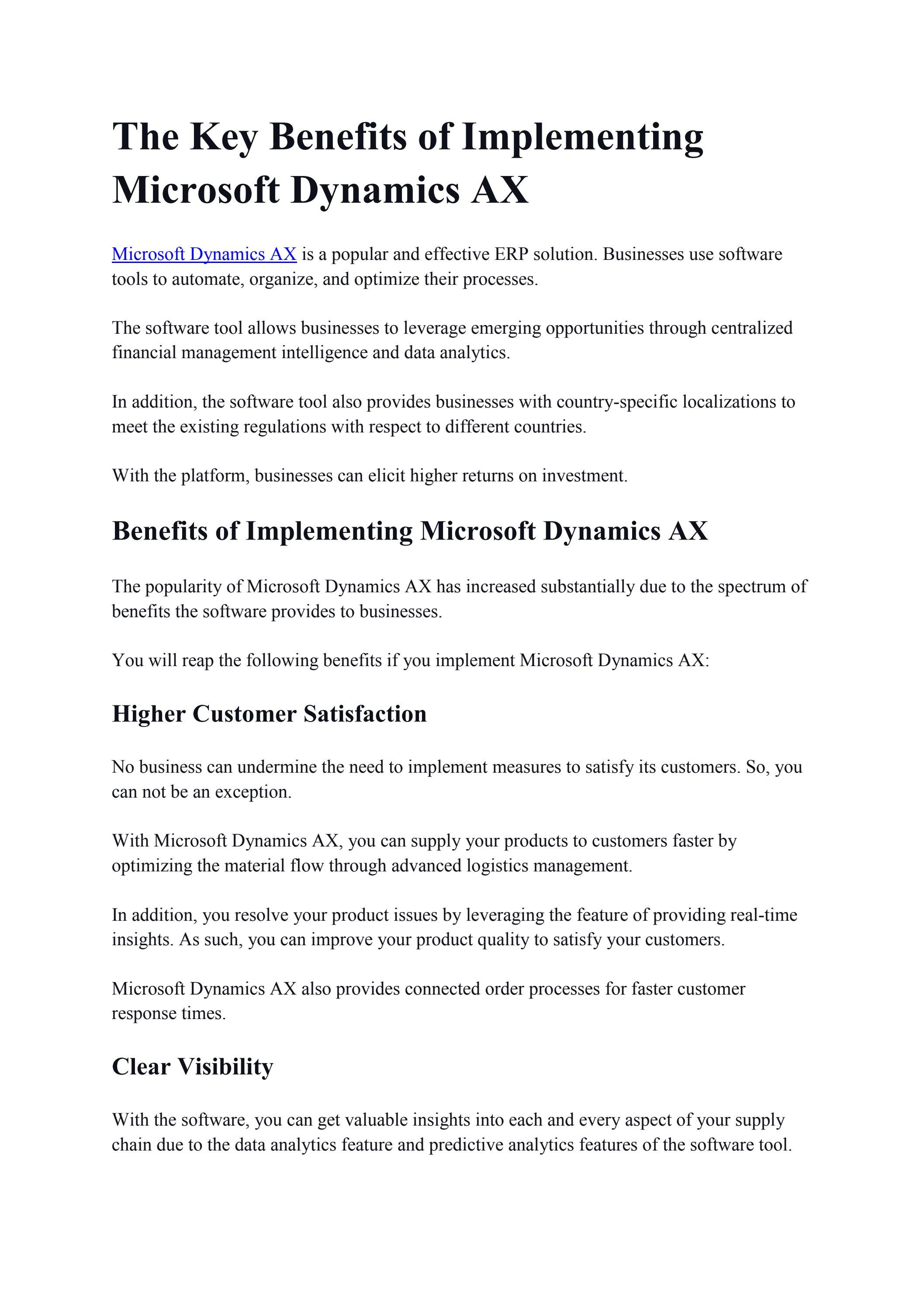 The Key Benefits of Implementing Microsoft Dynamics AX by SophiaLeeuae ...