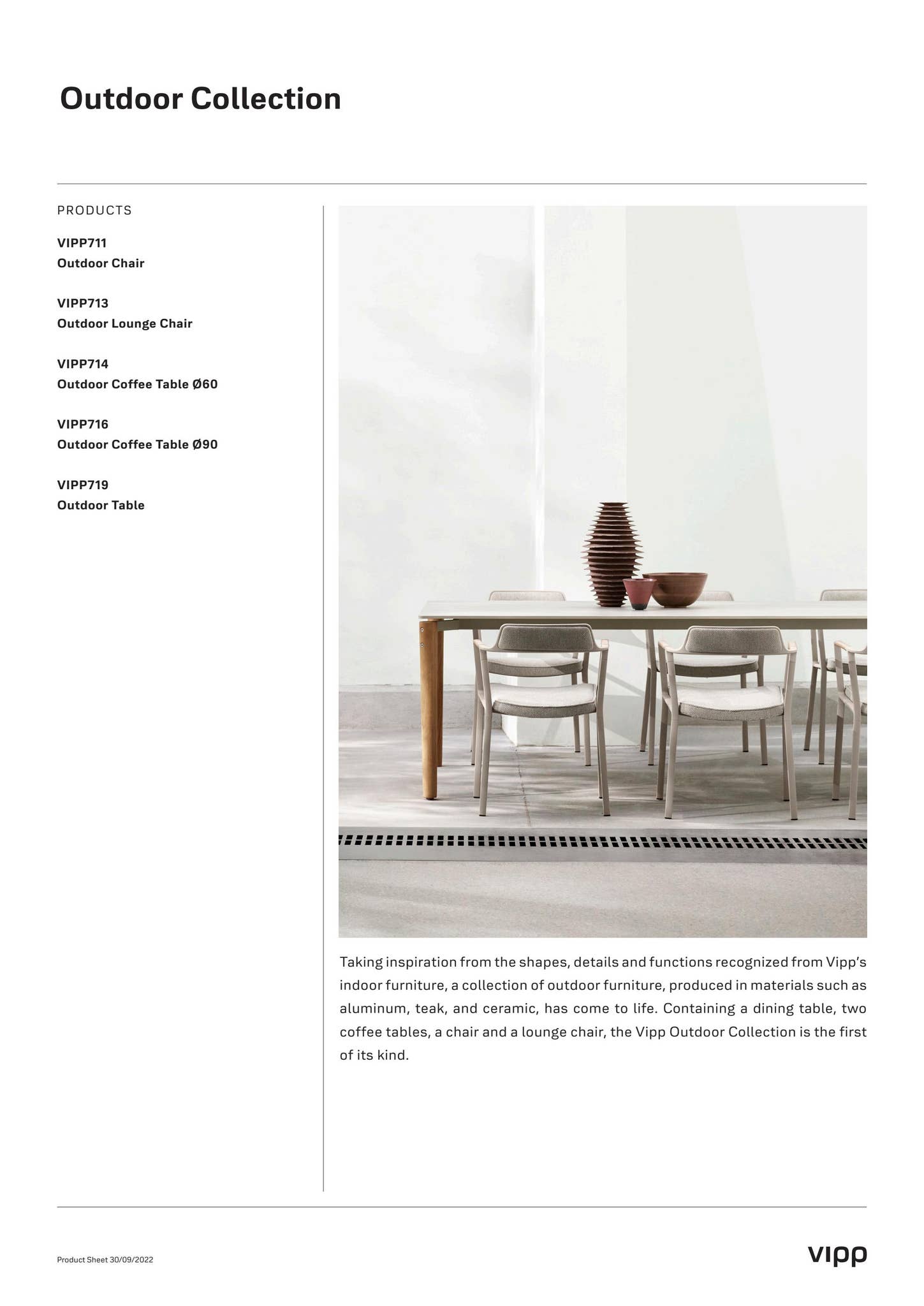 Outdoor Collection Product Sheet by vipp - Issuu
