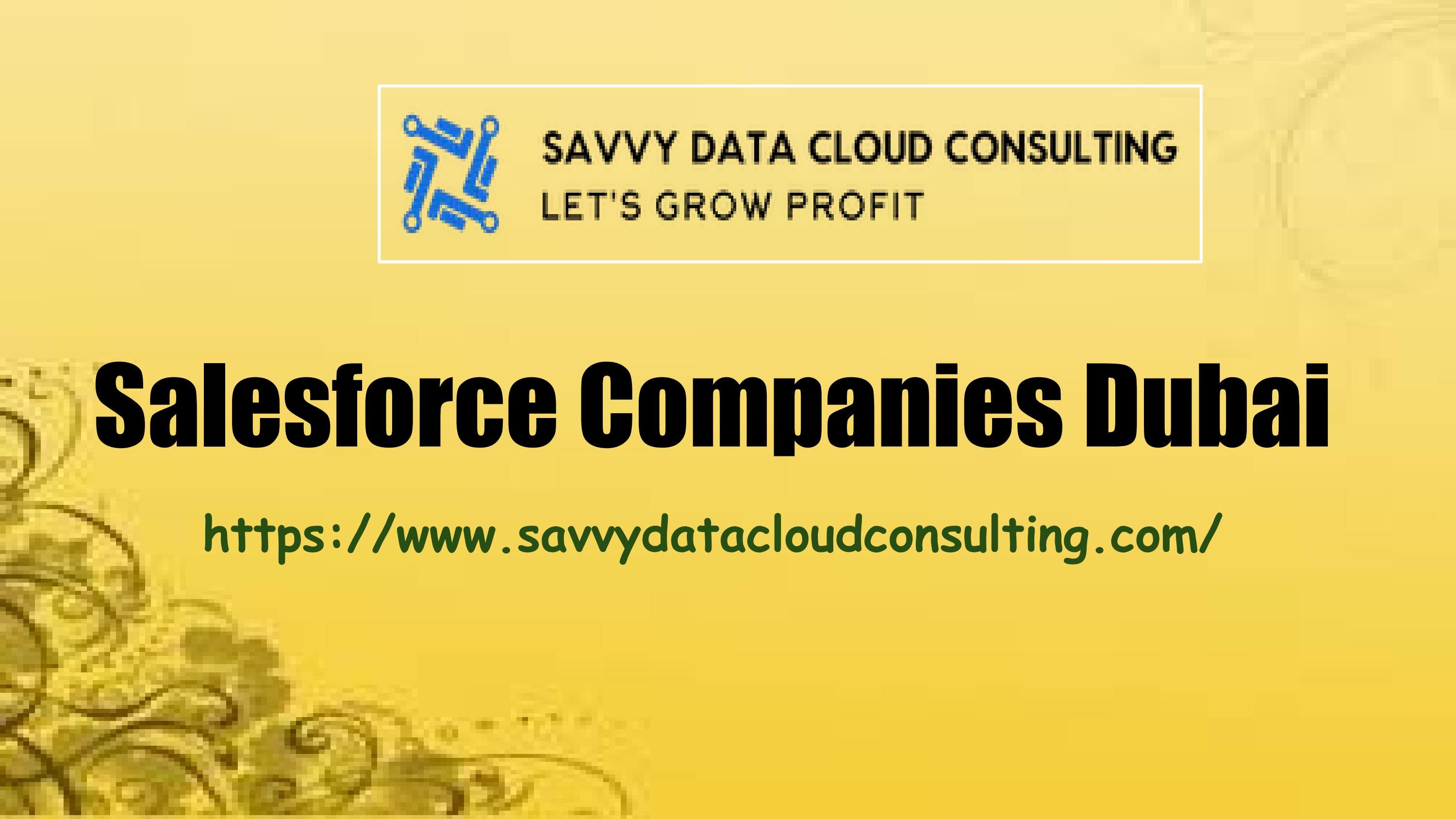 Salesforce Companies Dubai by Savvy Data Cloud Consulting - Issuu