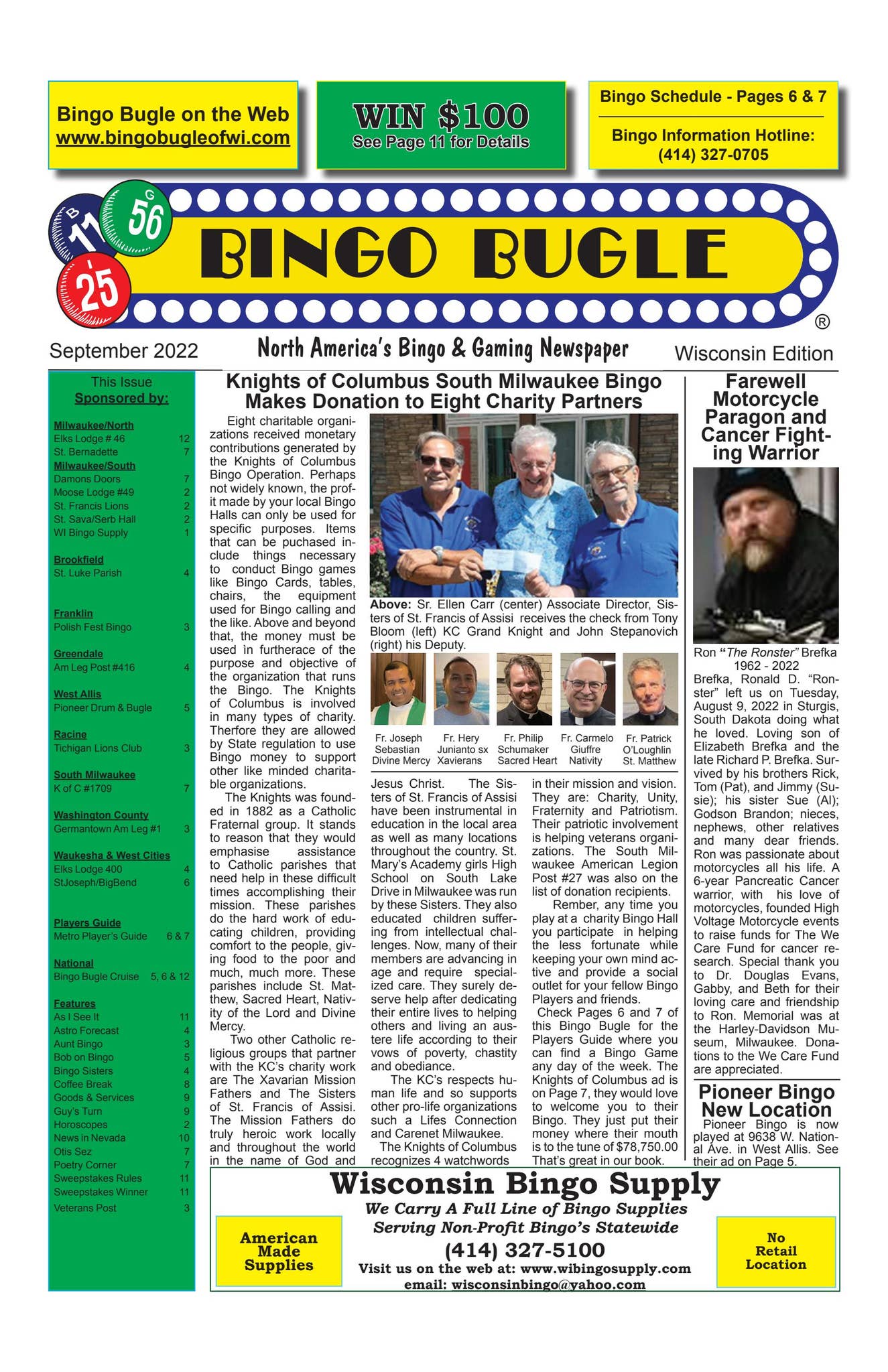 September 2022 Wisconsin Bingo Bugle by Bingo Bugle of Wisconsin - Issuu