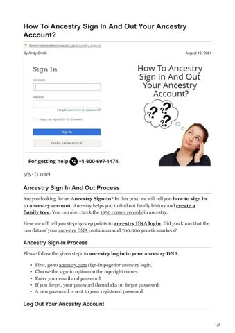 Ancestry sign in and out process by Nick Johnson - Issuu