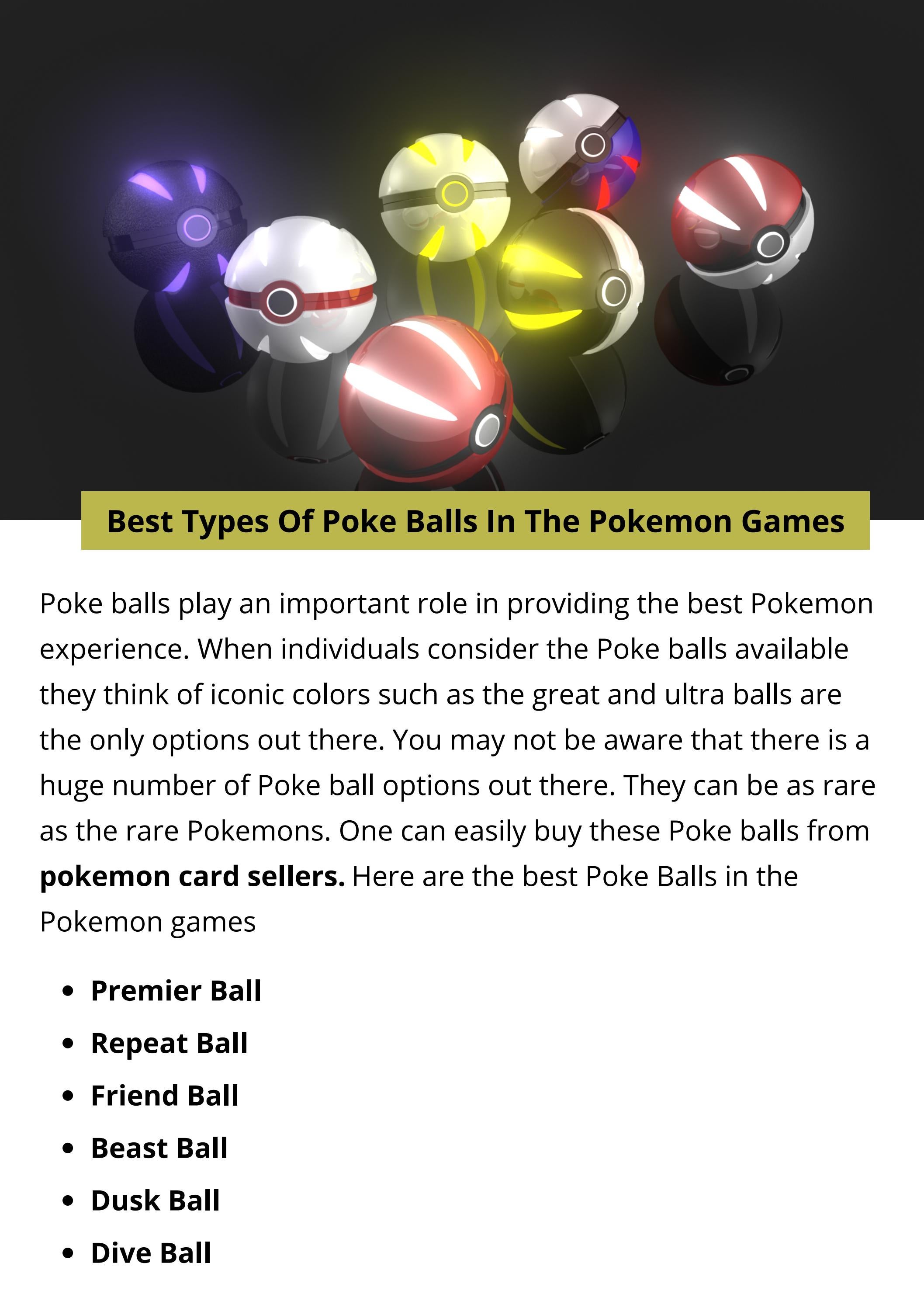 Best Types Of Poke Balls In The Pokemon Games by jonesashley - Issuu