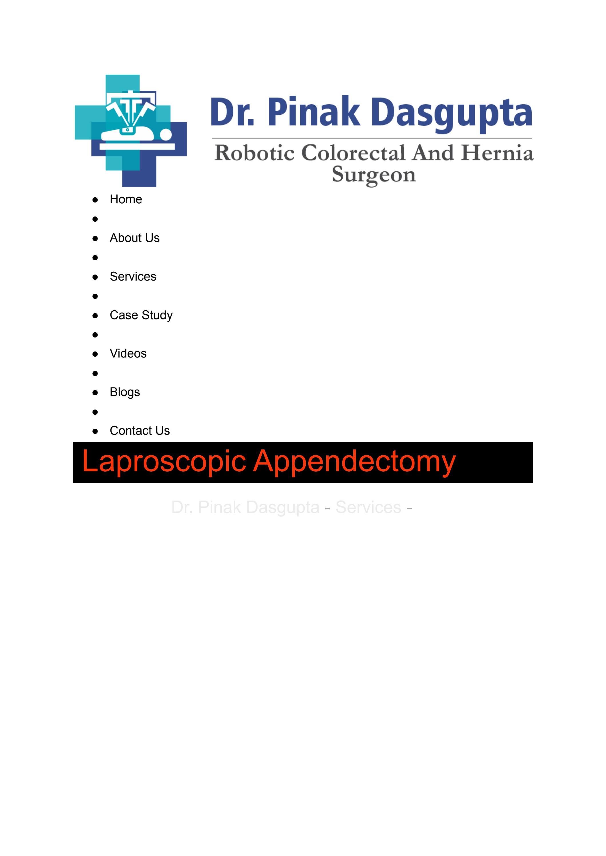 Laproscopic Appendectomy By Drpinakdasgupta Issuu