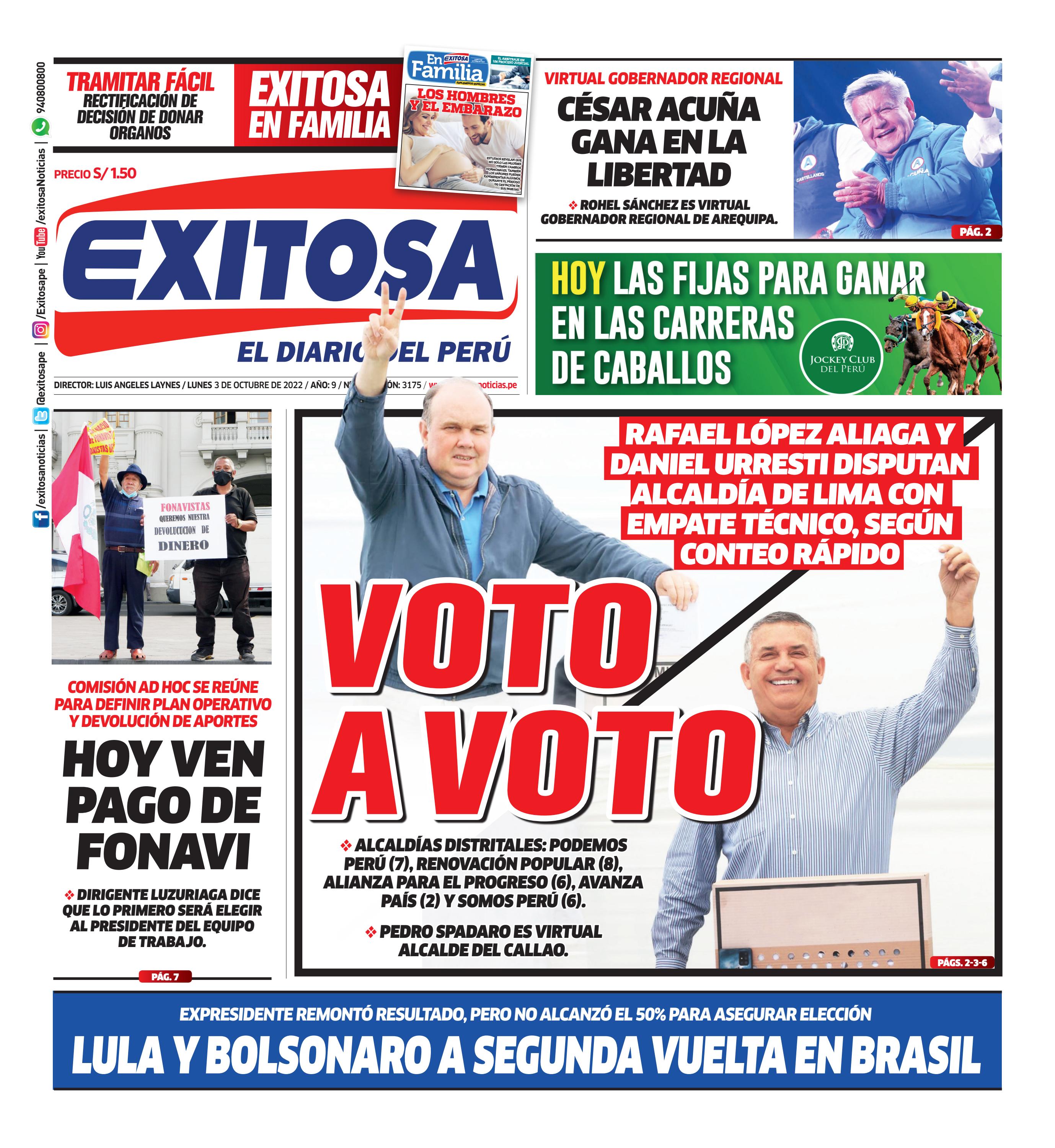 Diario Exitosa Lima (Lunes 03 de Octubre del 2022) by Diario Exitosa ...