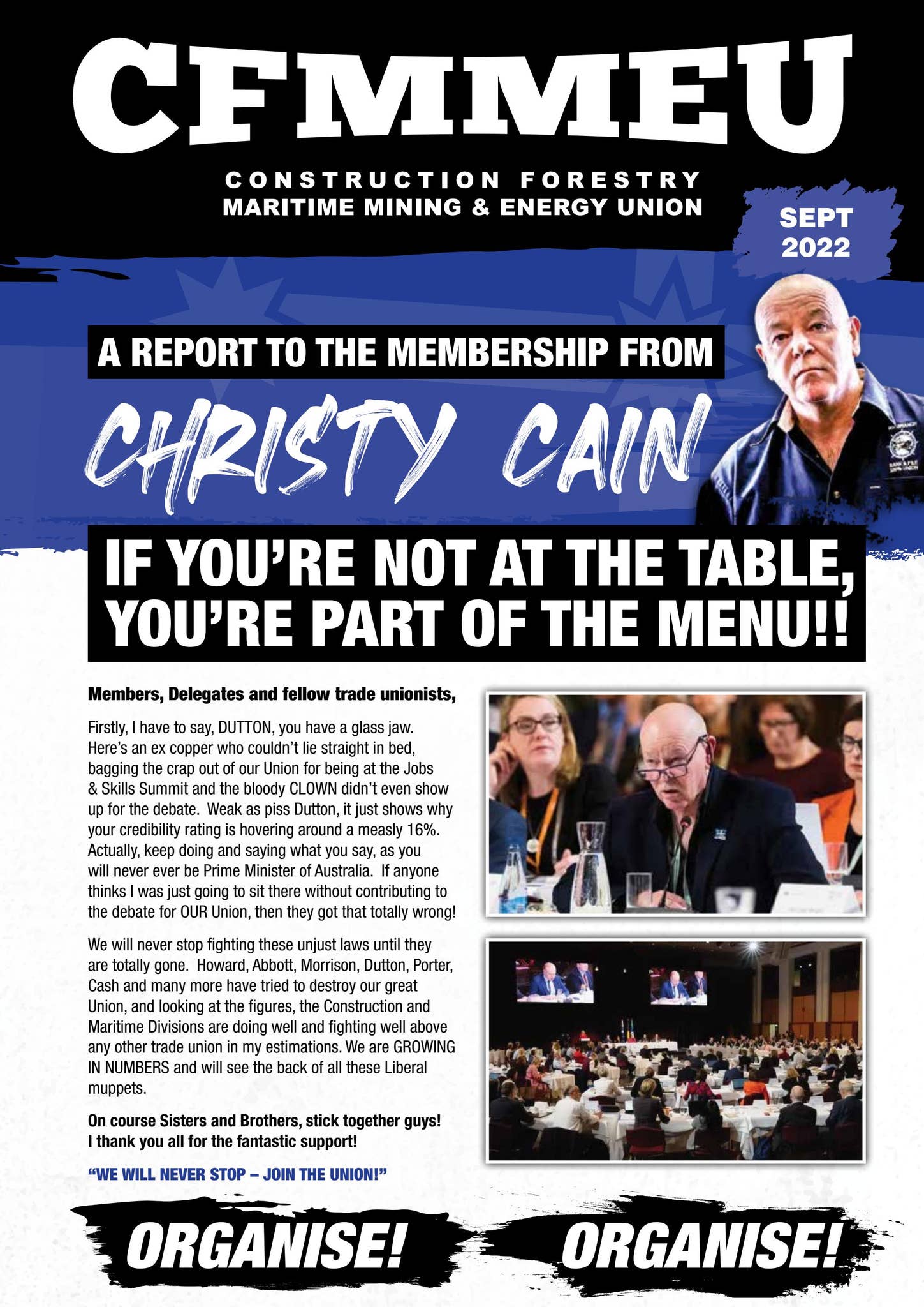 Christy Cain, CFMMEU National Secretary's Report - September 2022 by ...