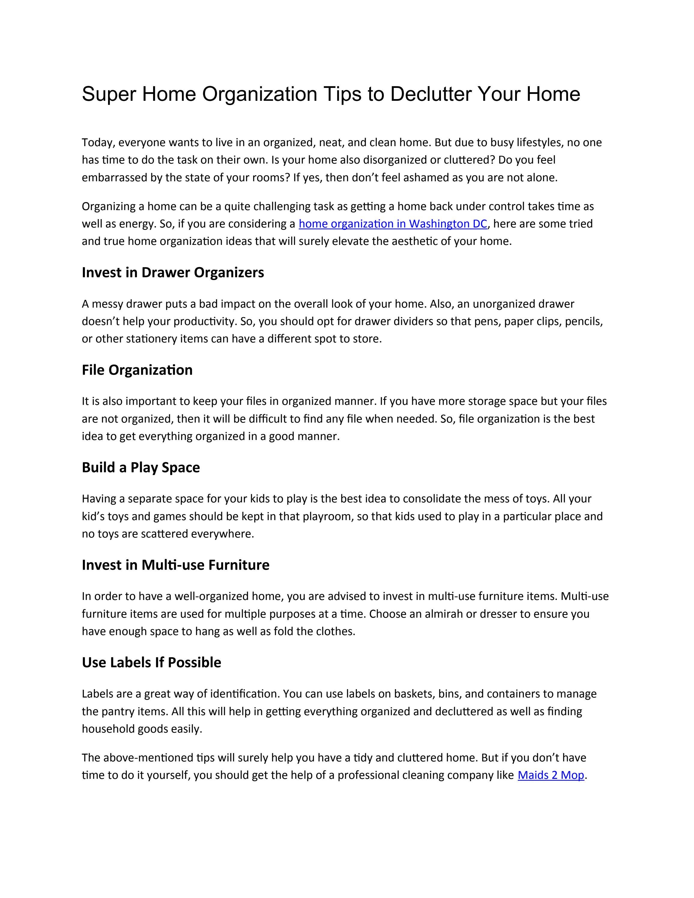 Super Home Organization Tips To Declutter Your Home By Maids2mop Issuu