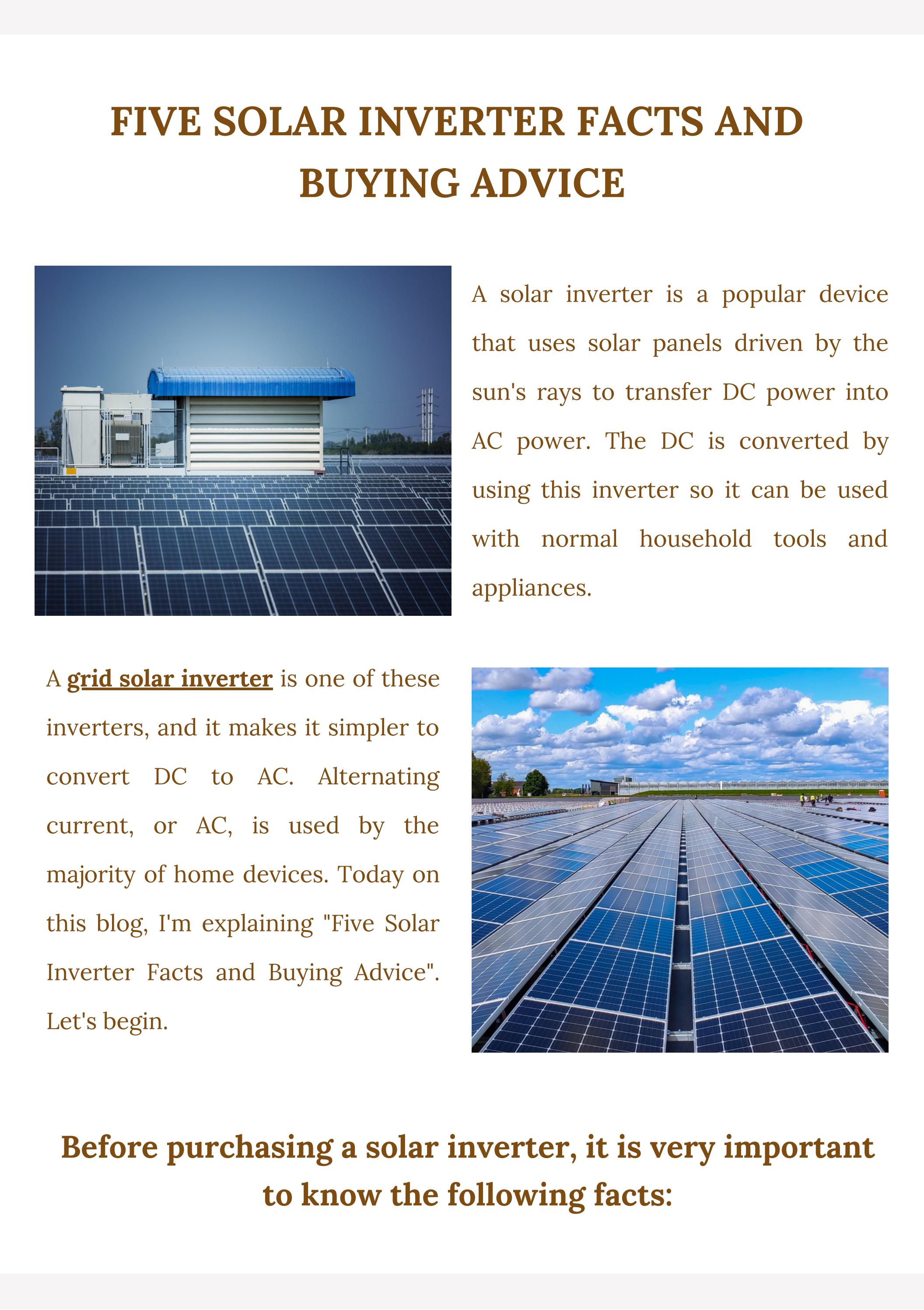 Five Solar Inverter Facts and Buying Advice by lotusagencies - Issuu
