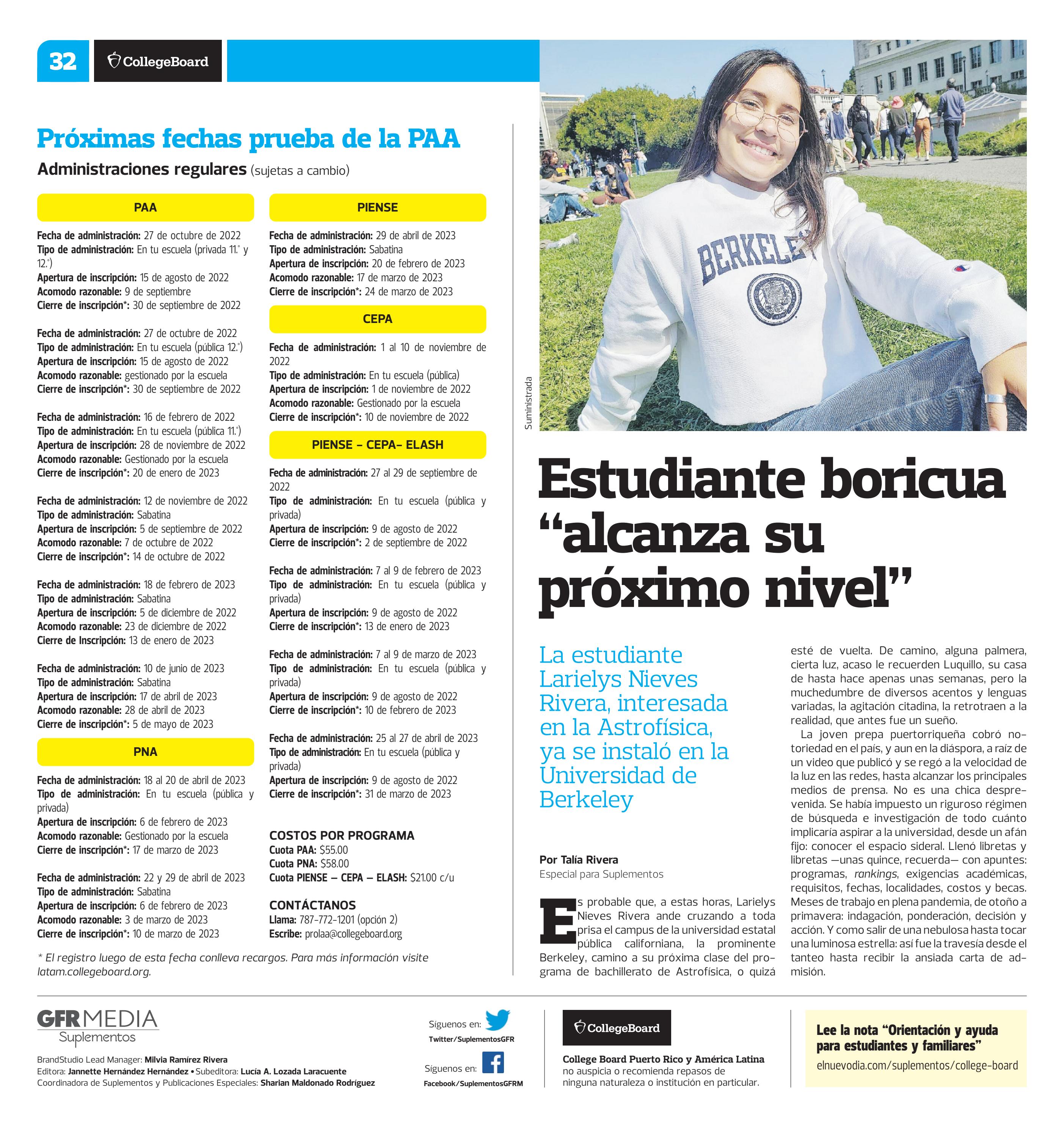 College Board - publicado el 4 de octubre de 2022 en El Nuevo Día by ...