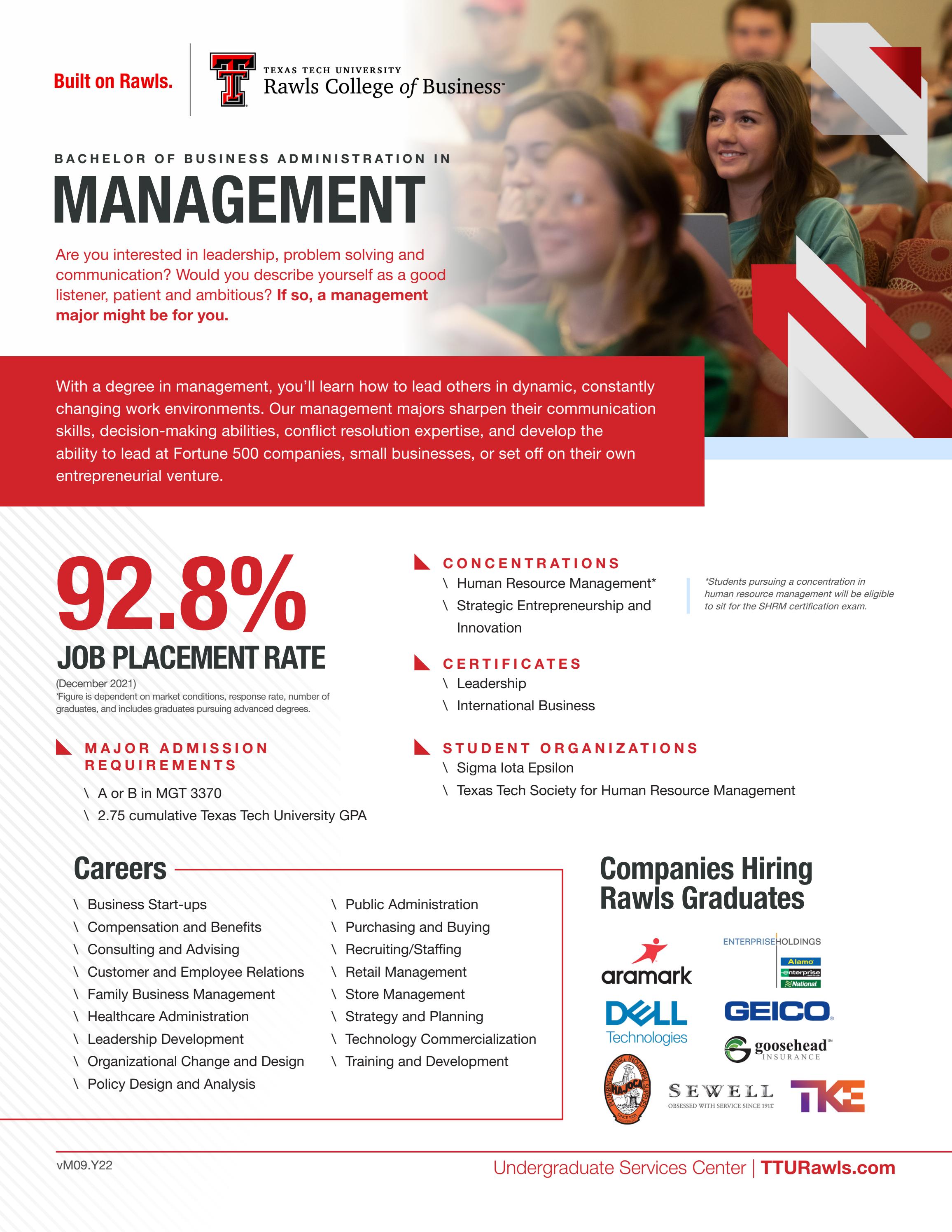 Management One Pager by Rawls College of Business - Issuu