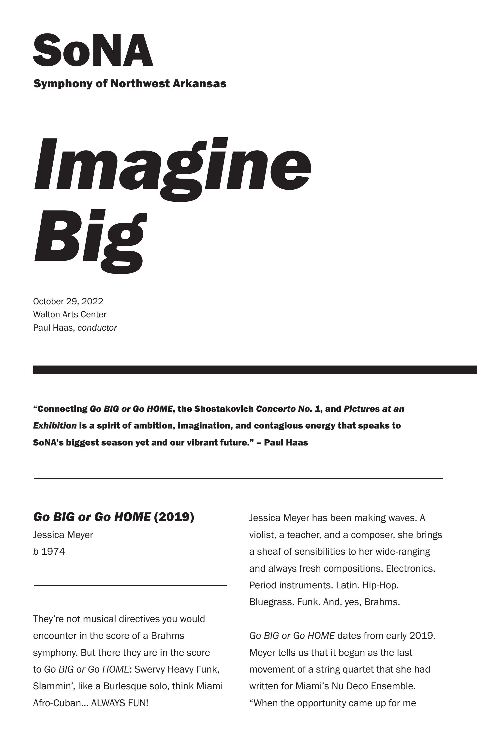 SoNA Imagine Big 2022-23 Program Notes by DOXA / VANTAGE - Issuu